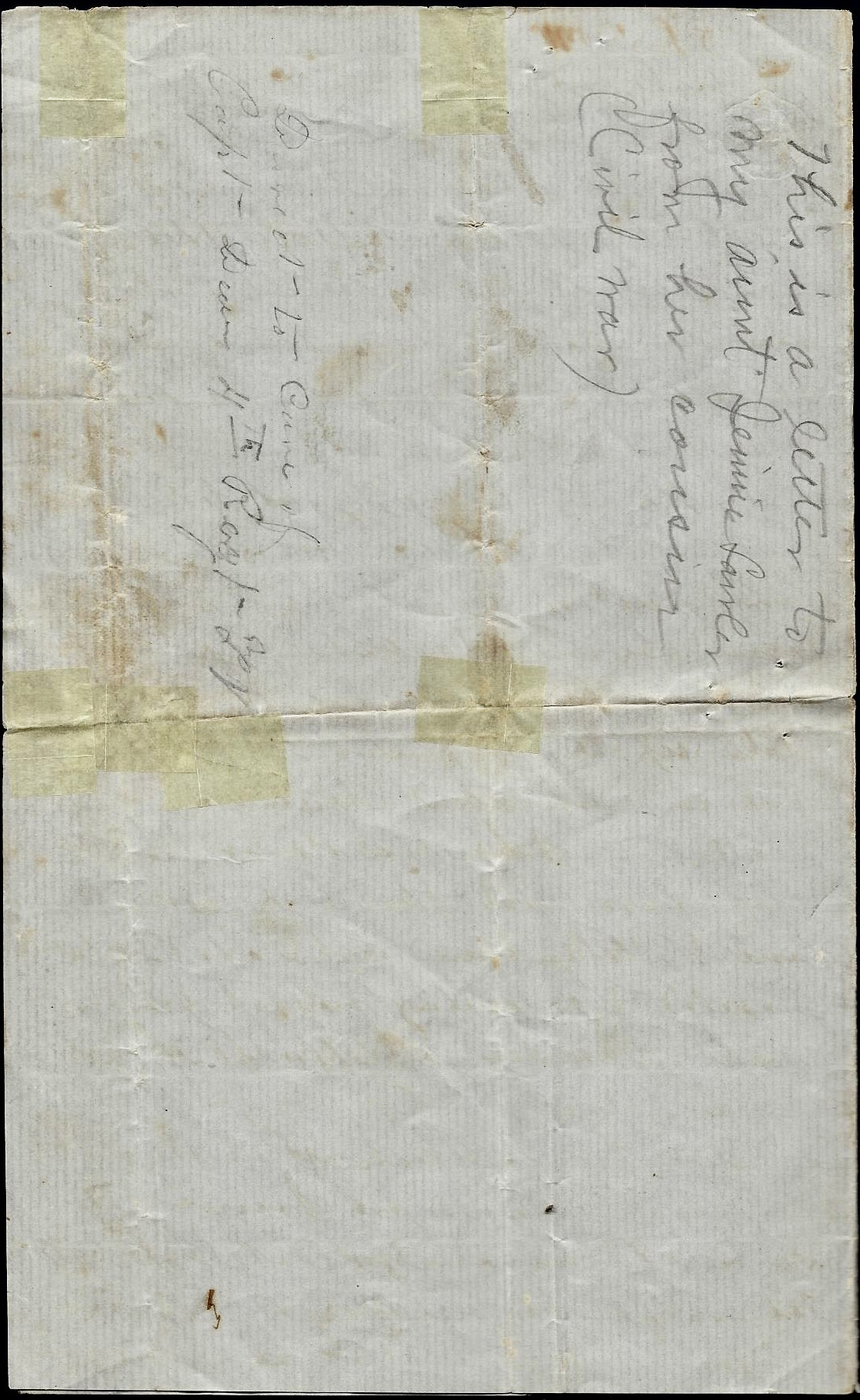 1861: William T. Davis to Jennie Lawler | Spared & Shared 23