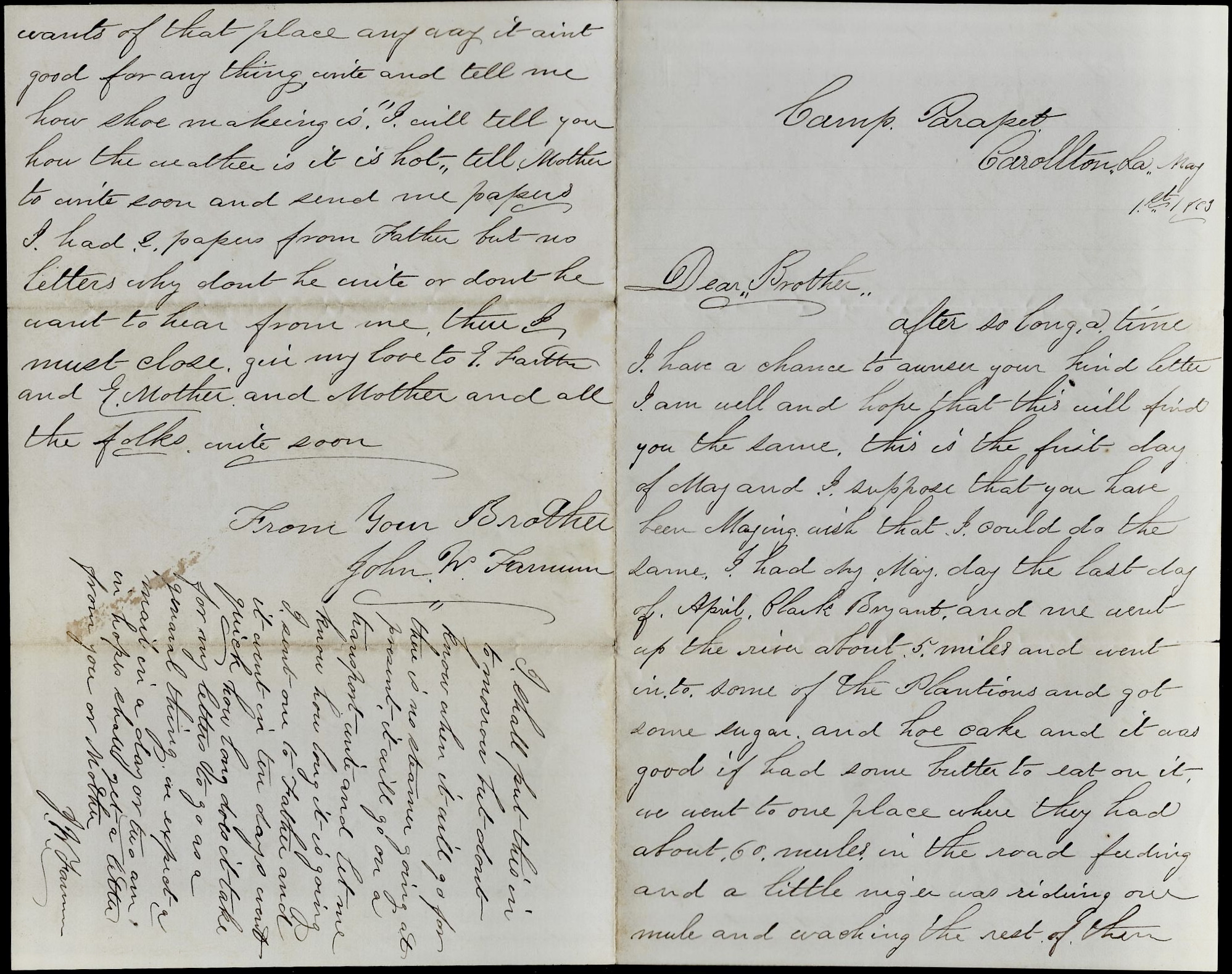 1863: John W. Farnum to Frank W. Farnum | Spared & Shared 23