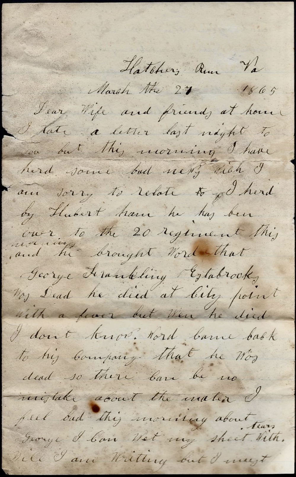 1865: James Thomas Dakin to Louisa (Estabrook) Dakin | Spared & Shared 23