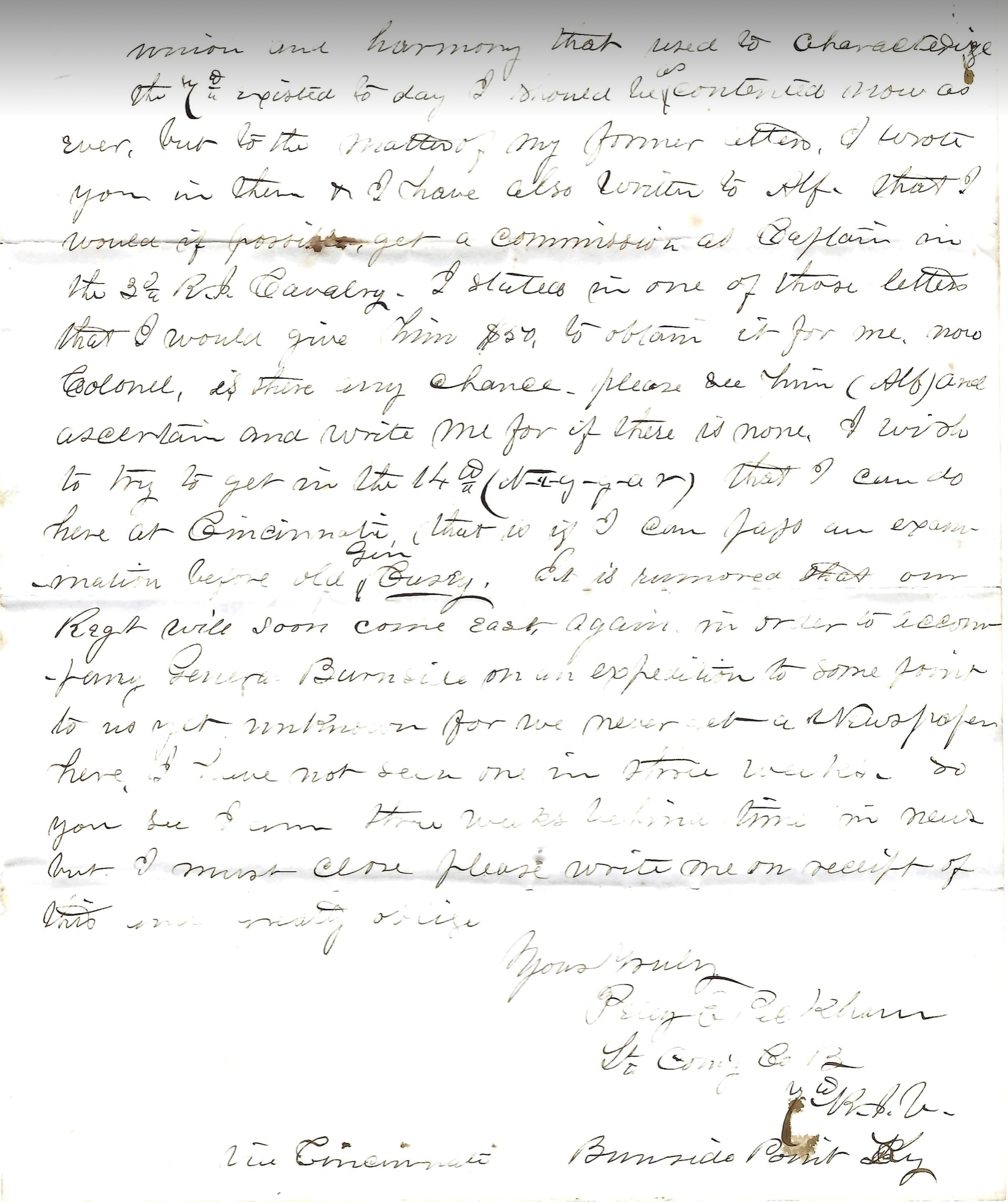 1864: Peleg Edwin Peckham to David R. Keyon | Spared & Shared 23