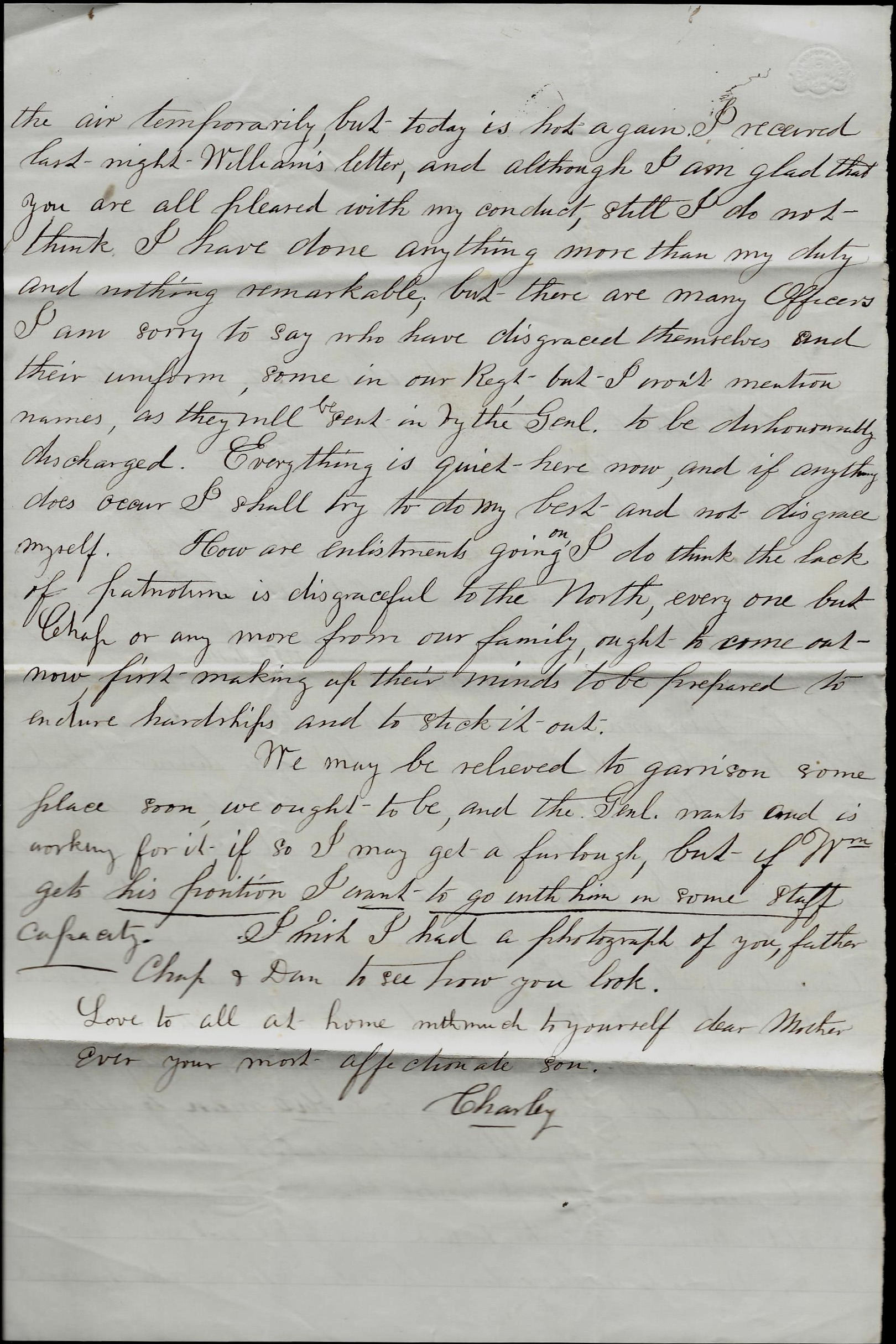 1862: Charles Trowbridge Dwight to Elizabeth (Wilder) Dwight | Spared ...