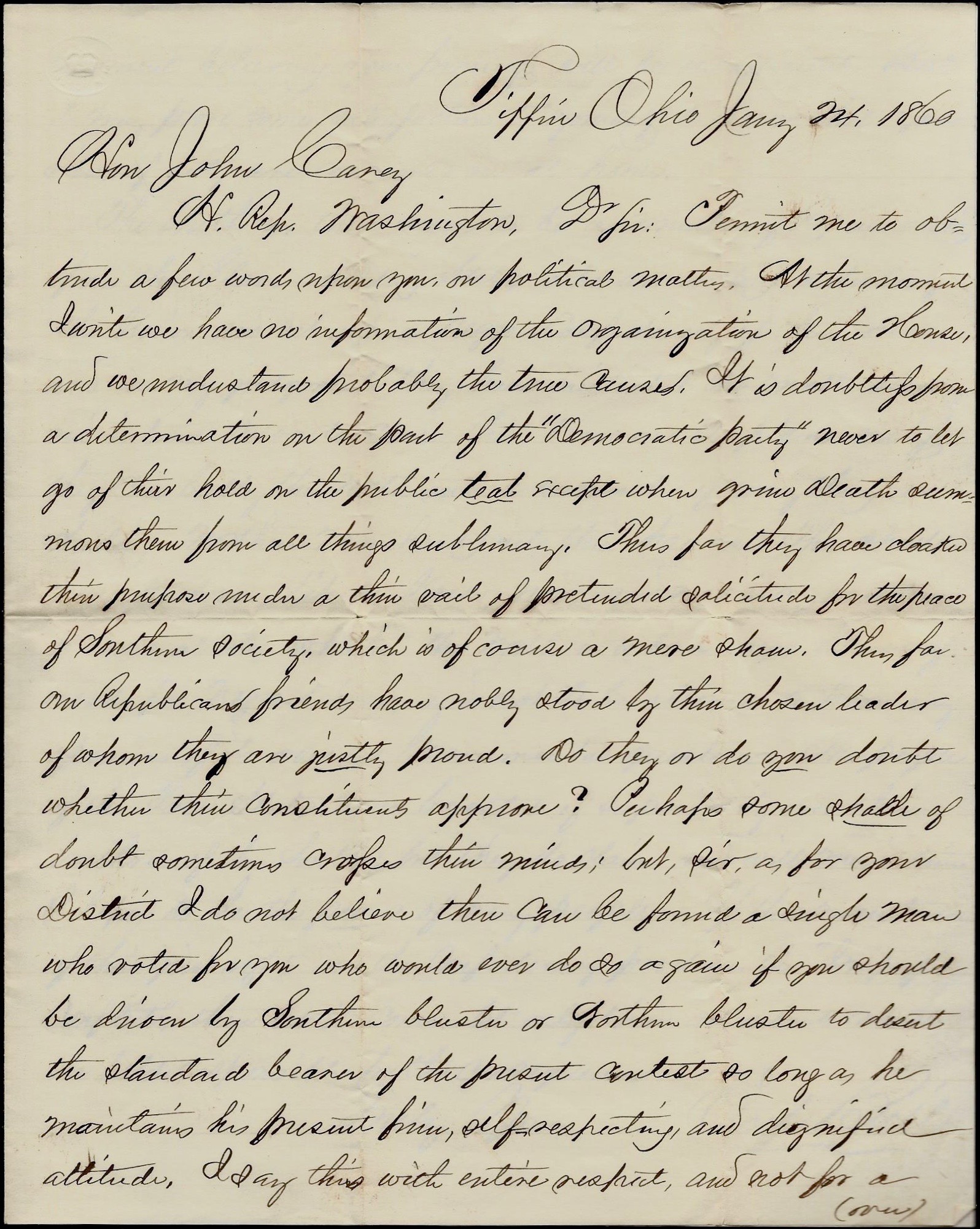 1860: Earl Bill to John Carey | Spared & Shared 23