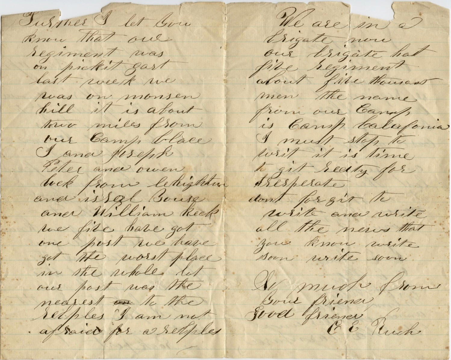1861: Charles E. Ruch to Alfred Handler | Spared & Shared 23
