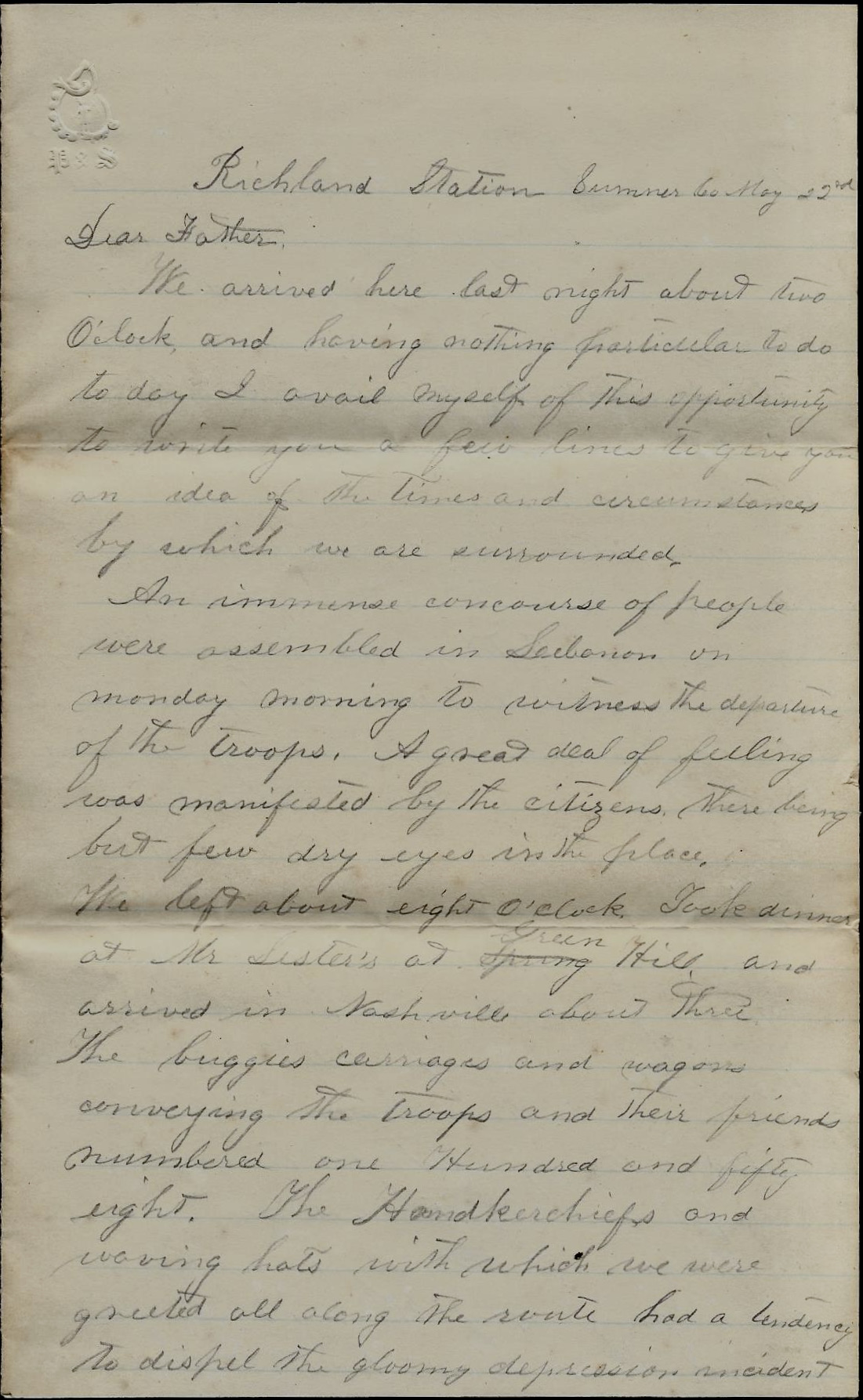 1861: Archibald Debow Norris to his Father | Spared & Shared 23