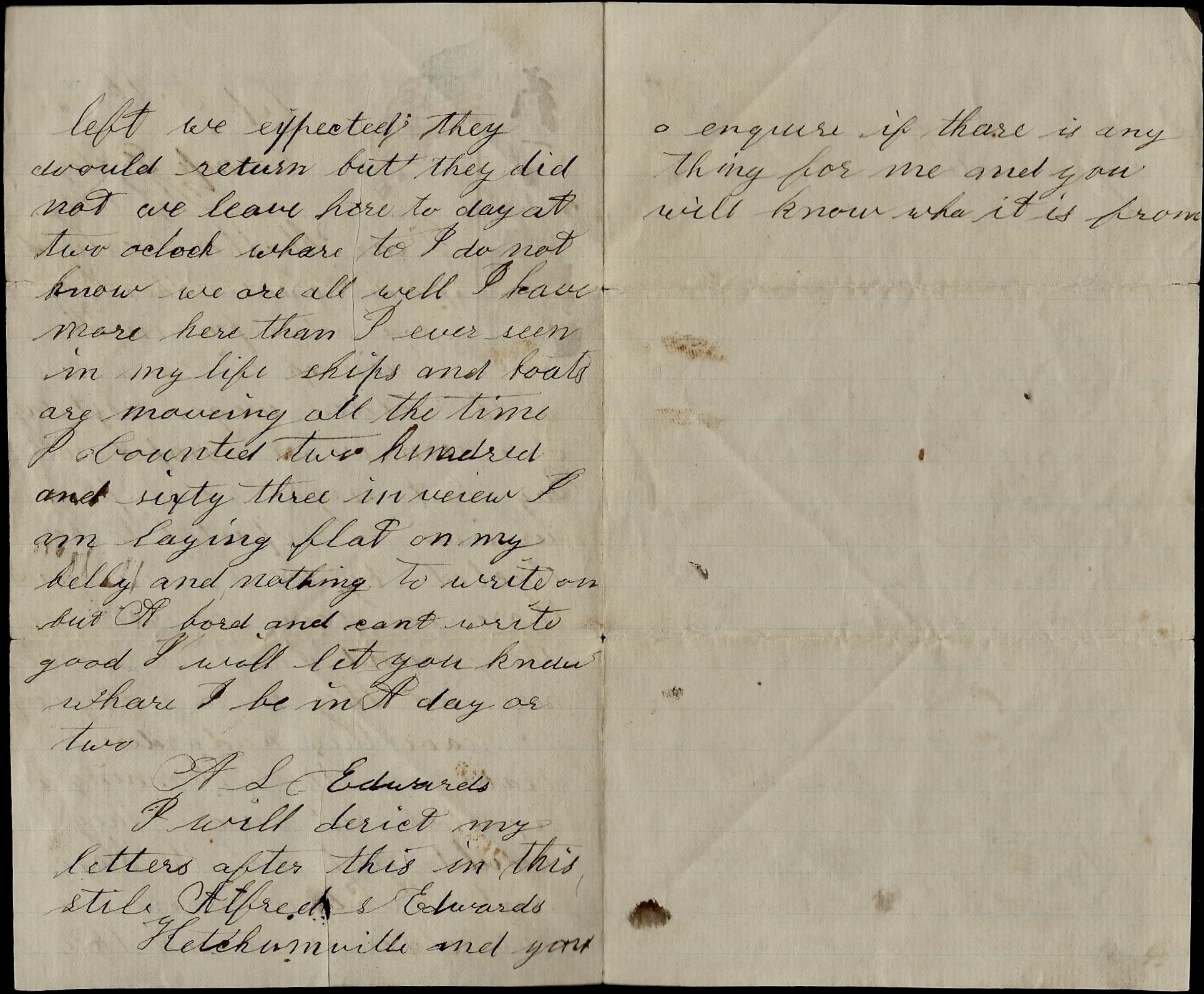 1861: Alfred L. Edwards to Philander Merrill | Spared & Shared 23