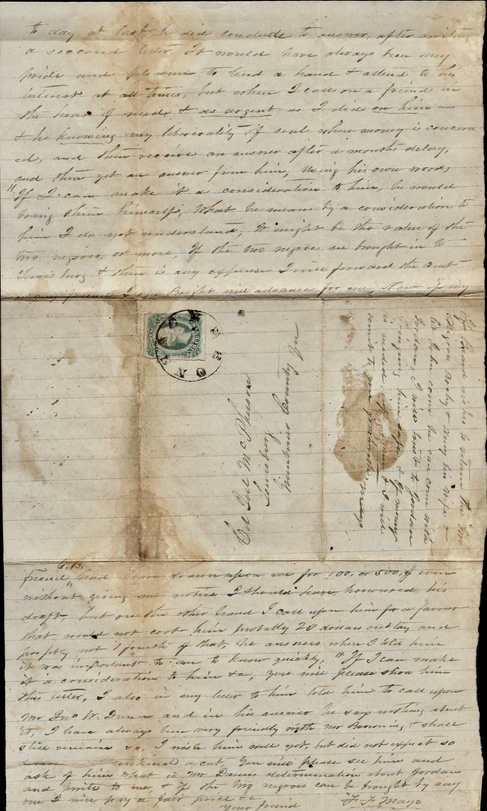 1863: F. F. Mayo to Joel McPherson | Spared & Shared 23
