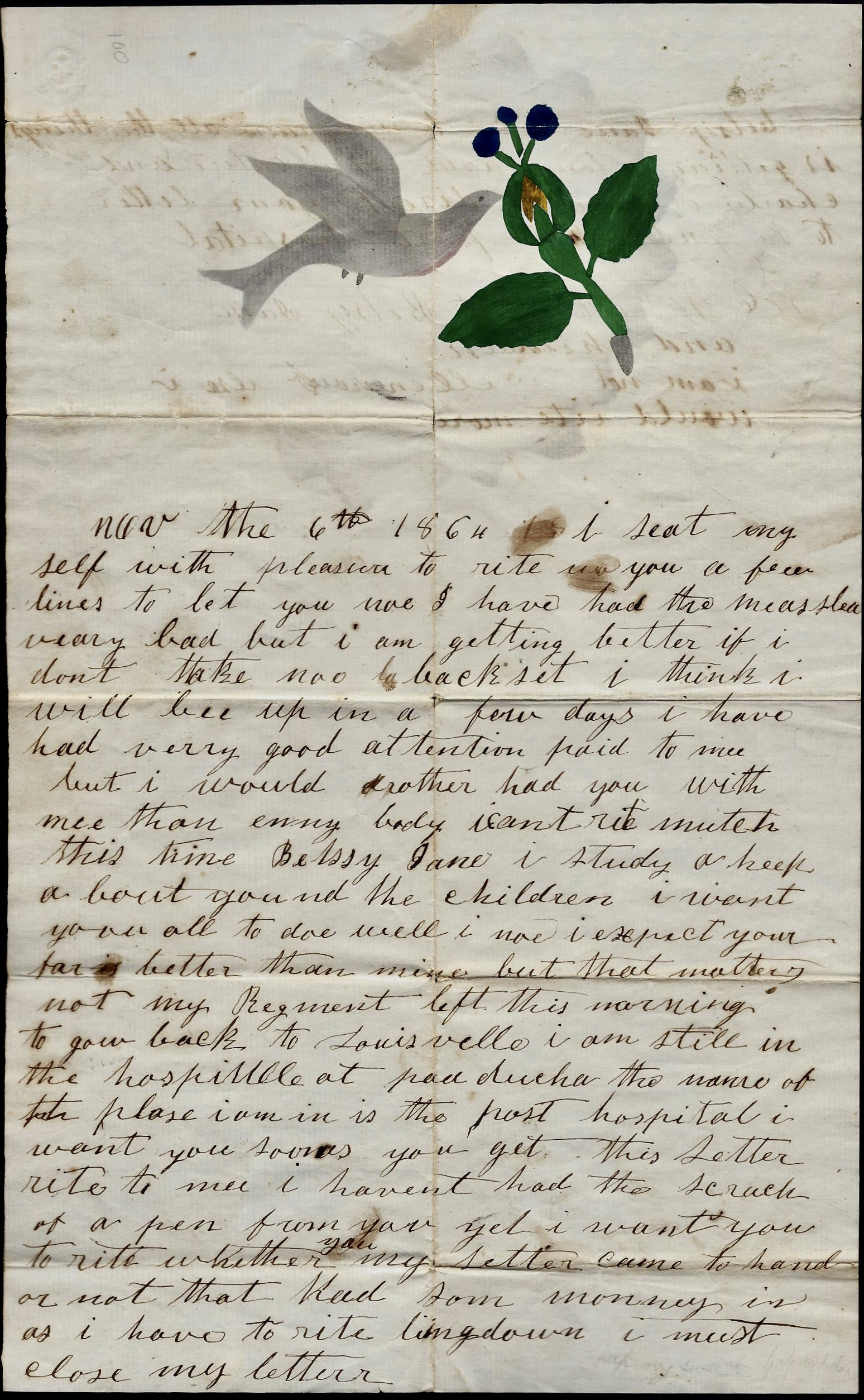 1864: Cyrus W. Meek to Betsy Jane (Rector) Meek | Spared & Shared 23