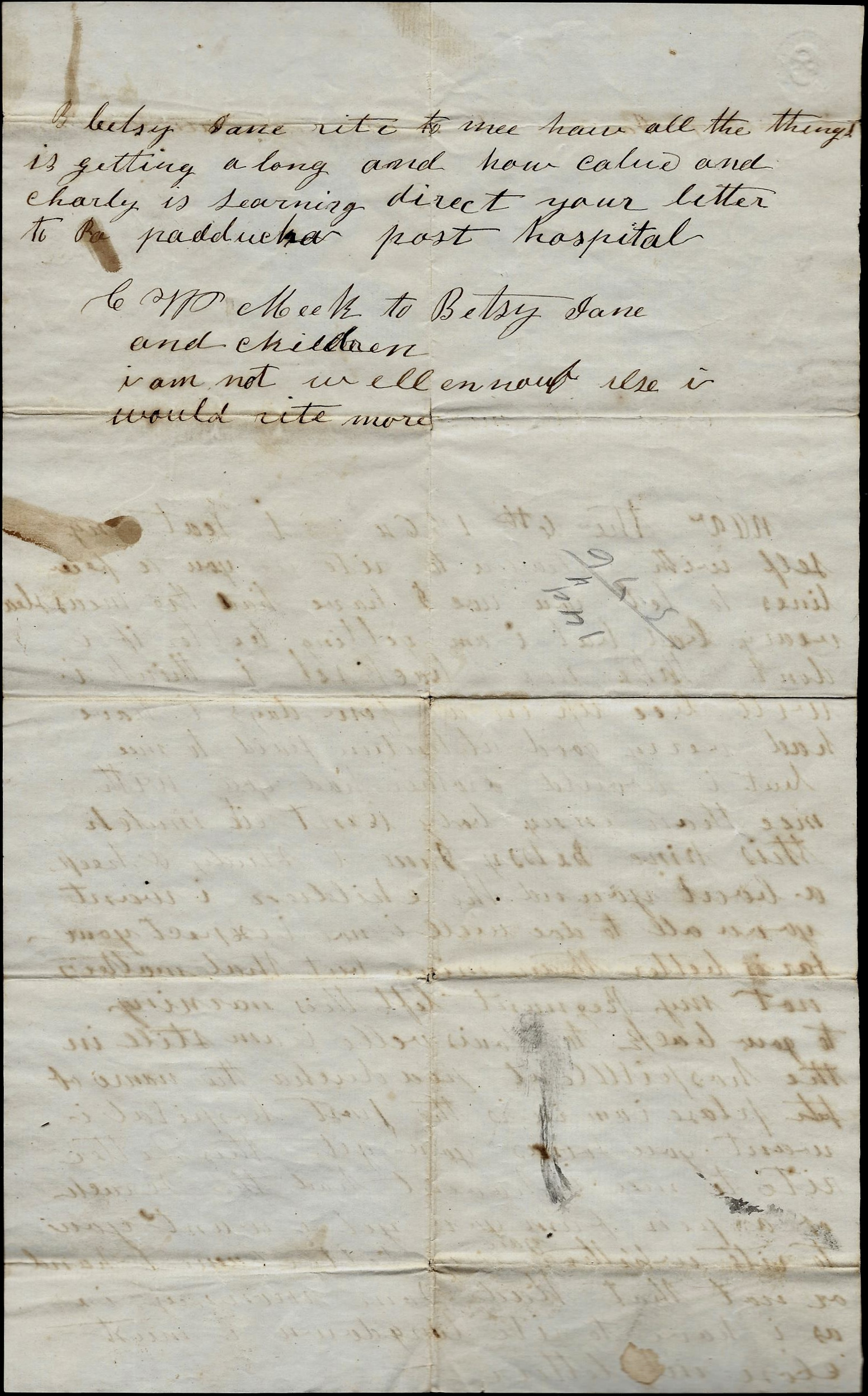1864: Cyrus W. Meek to Betsy Jane (Rector) Meek | Spared & Shared 23