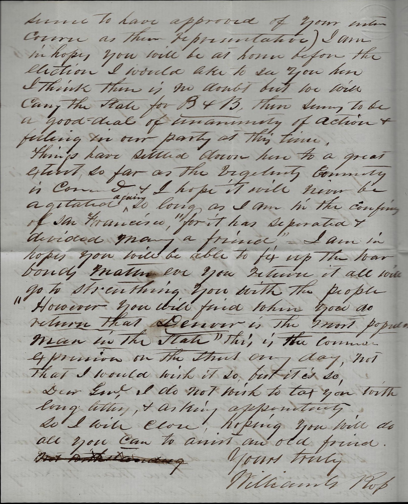 1856: William George Ross to James William Denver | Spared & Shared 23