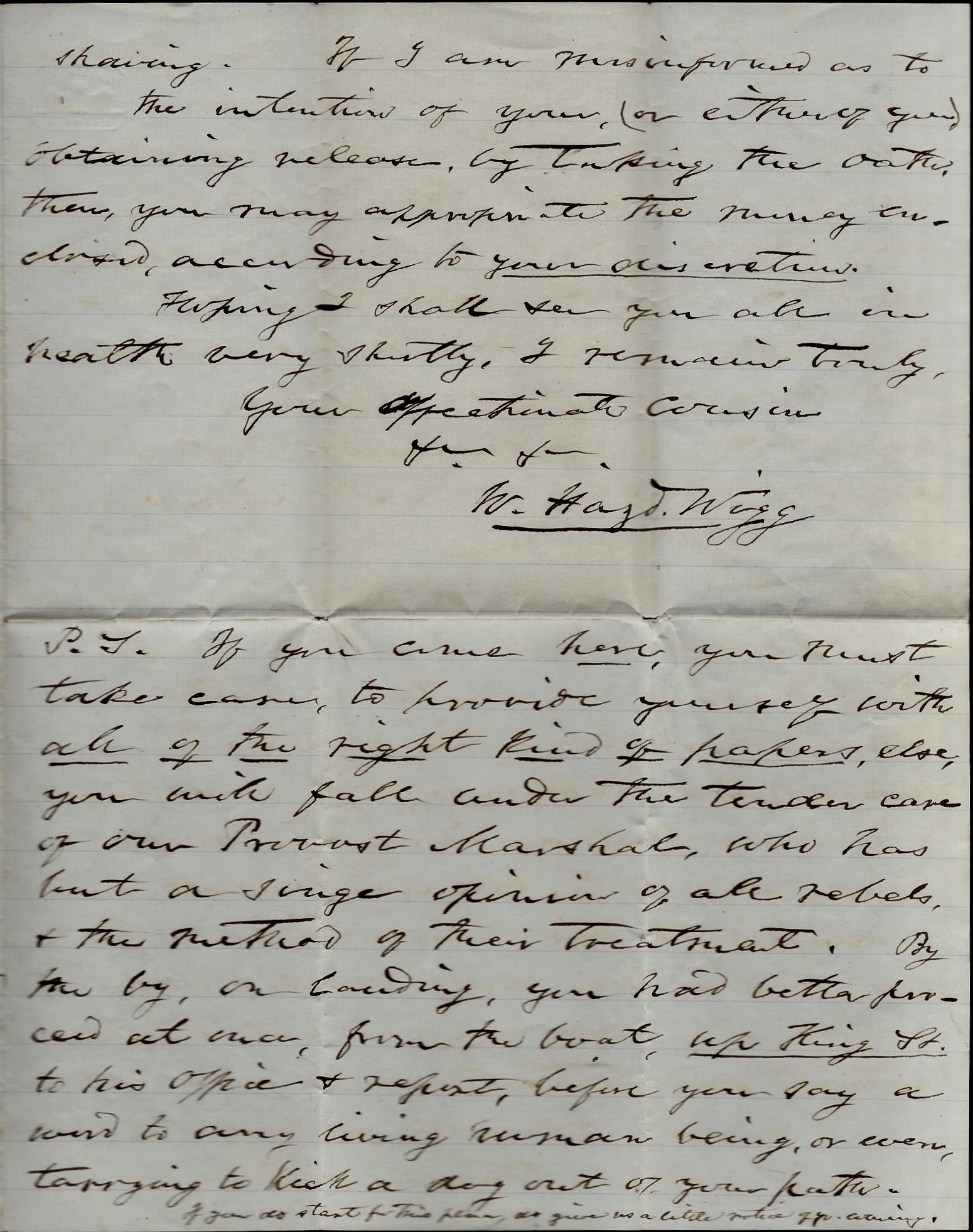 1865: William Hazzard Wigg to Charles Jones Colcock Hutson | Spared ...