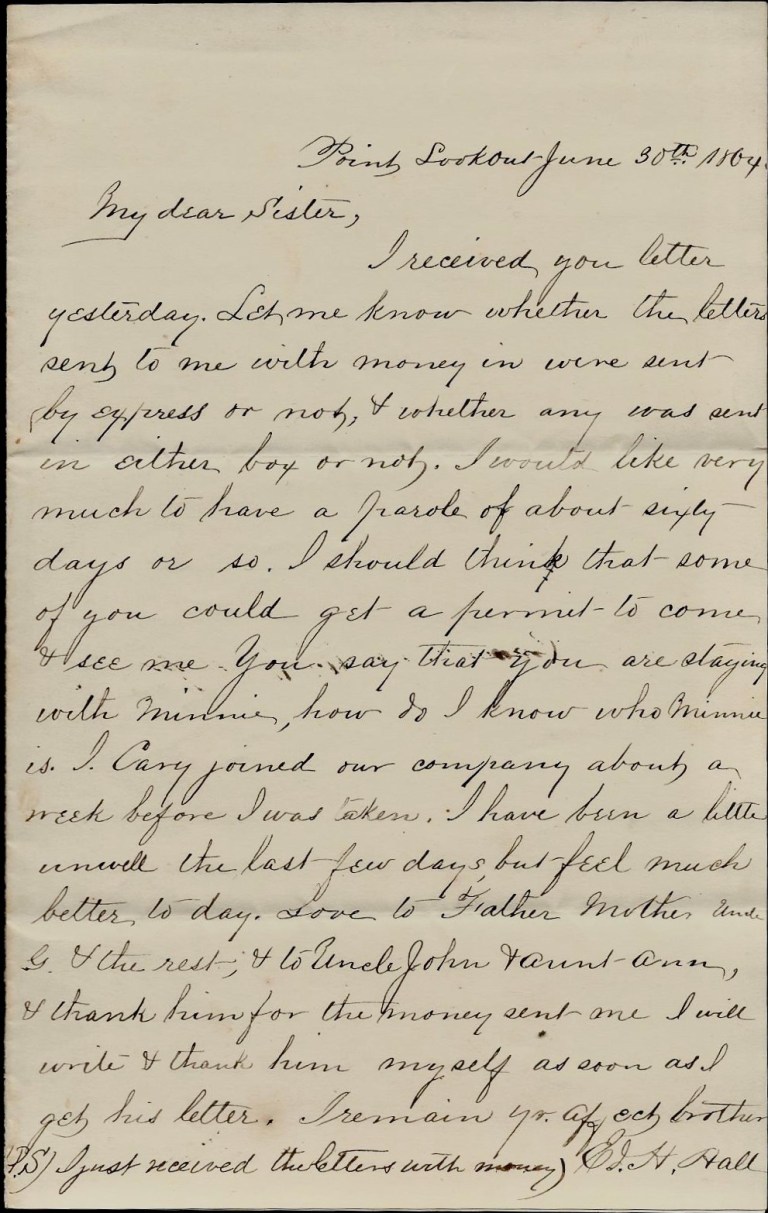 1864-65: Edward Aquila Howard Hall to his Family | Spared & Shared 23