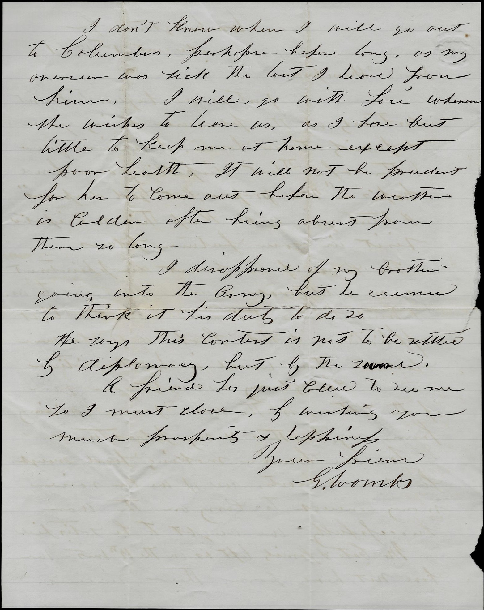 1861: Gabriel Toombs to George H. Thompson | Spared & Shared 23