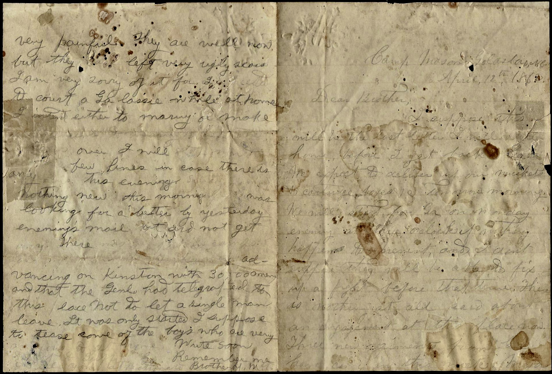 1862: Howard McCutchan to James Buchanan McCutchan | Spared & Shared 23