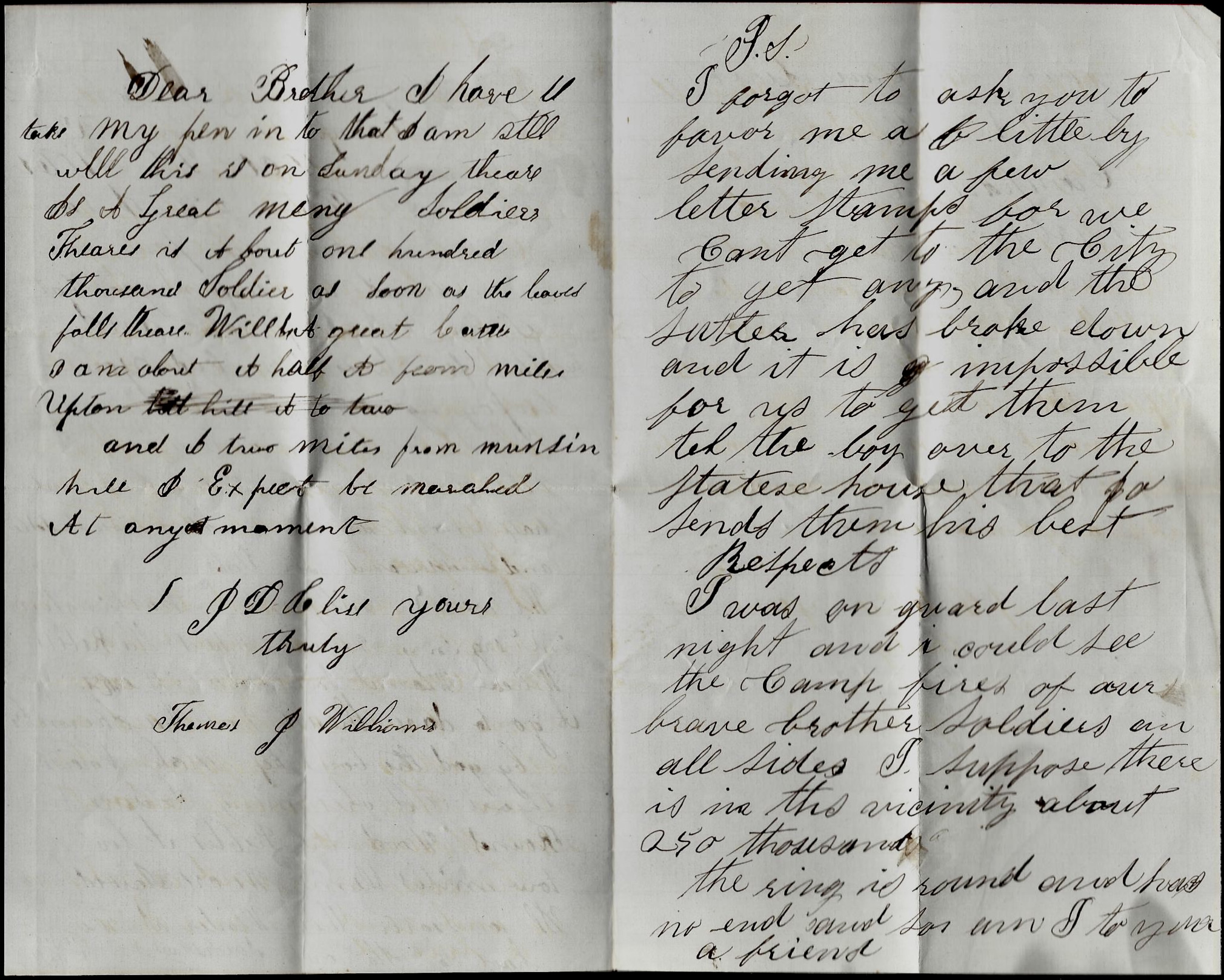 1861: Thomas J. Williams to John Dawson Clise | Spared & Shared 23