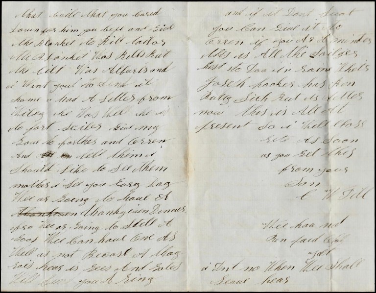 1862-65: Charles William Dill to Mary Jane (Marson) Dill | Spared ...