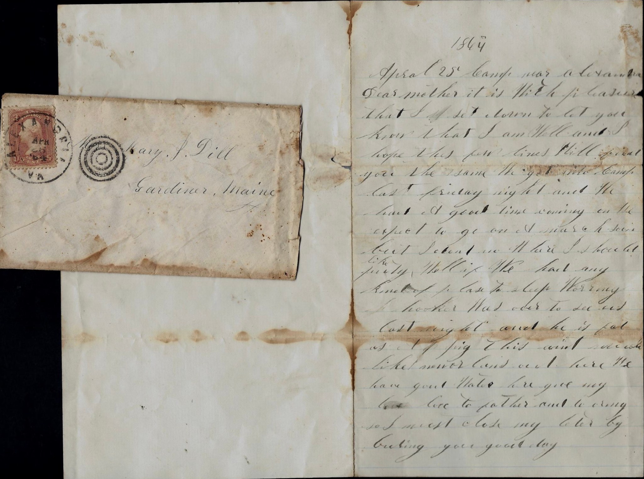 1862-65: Charles William Dill to Mary Jane (Marson) Dill | Spared ...