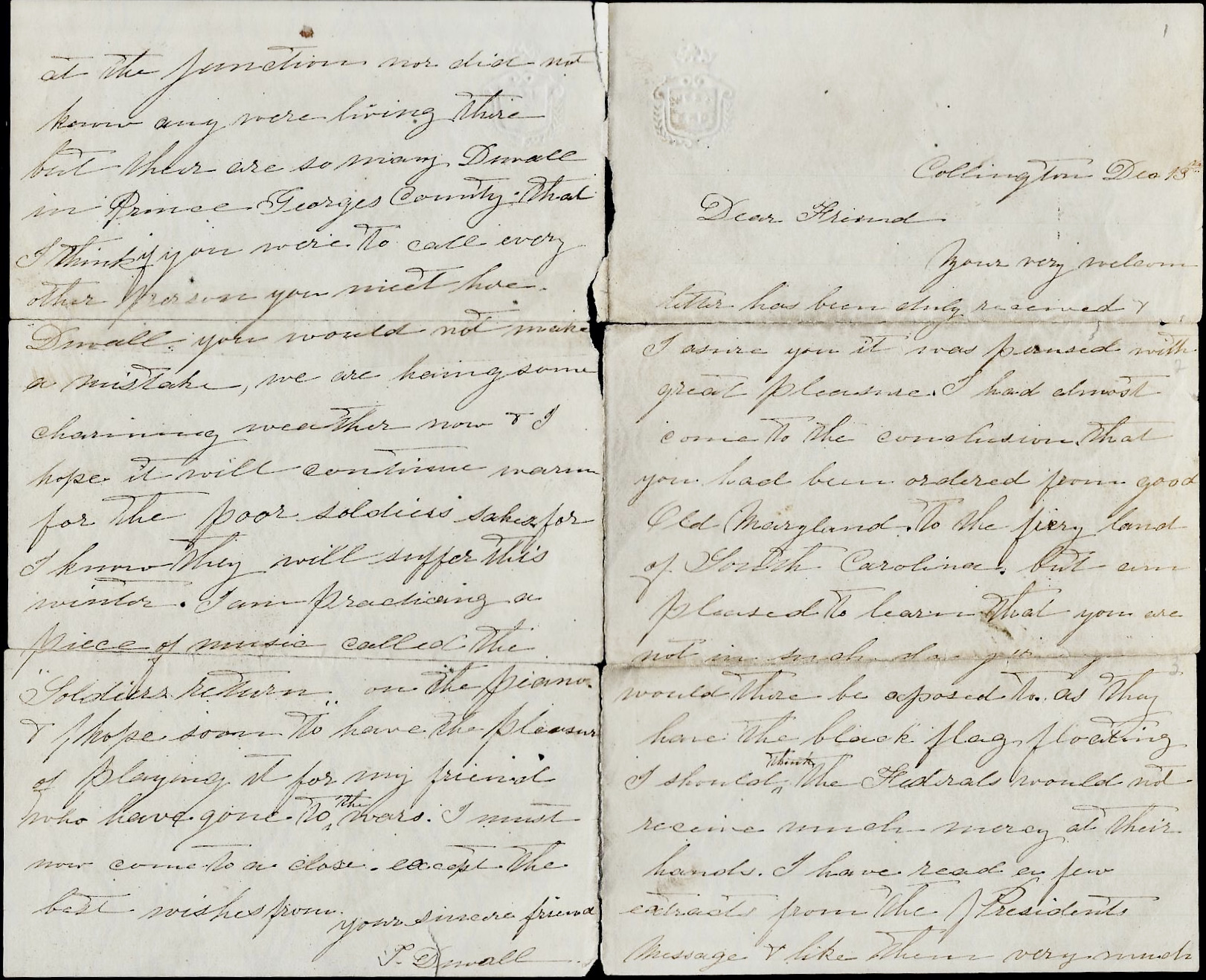 1861: Tabitha Duvall to John Goring | Spared & Shared 23