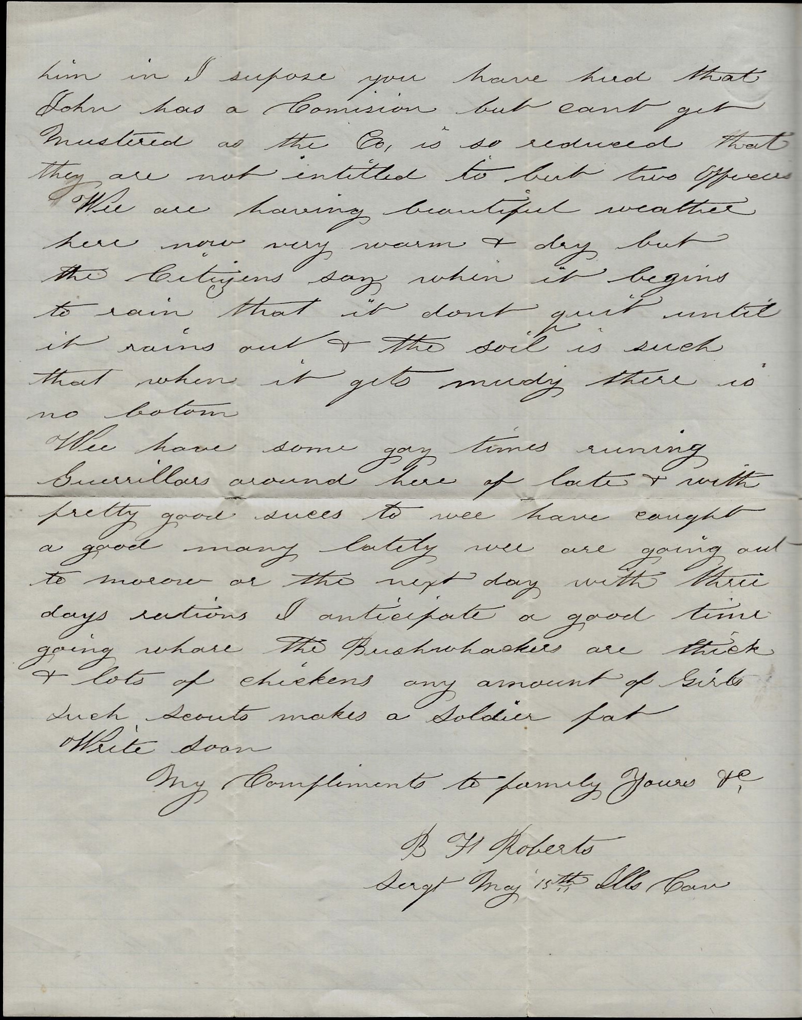 1862-63: Benjamin Franklin Roberts to George Washington Roberts ...