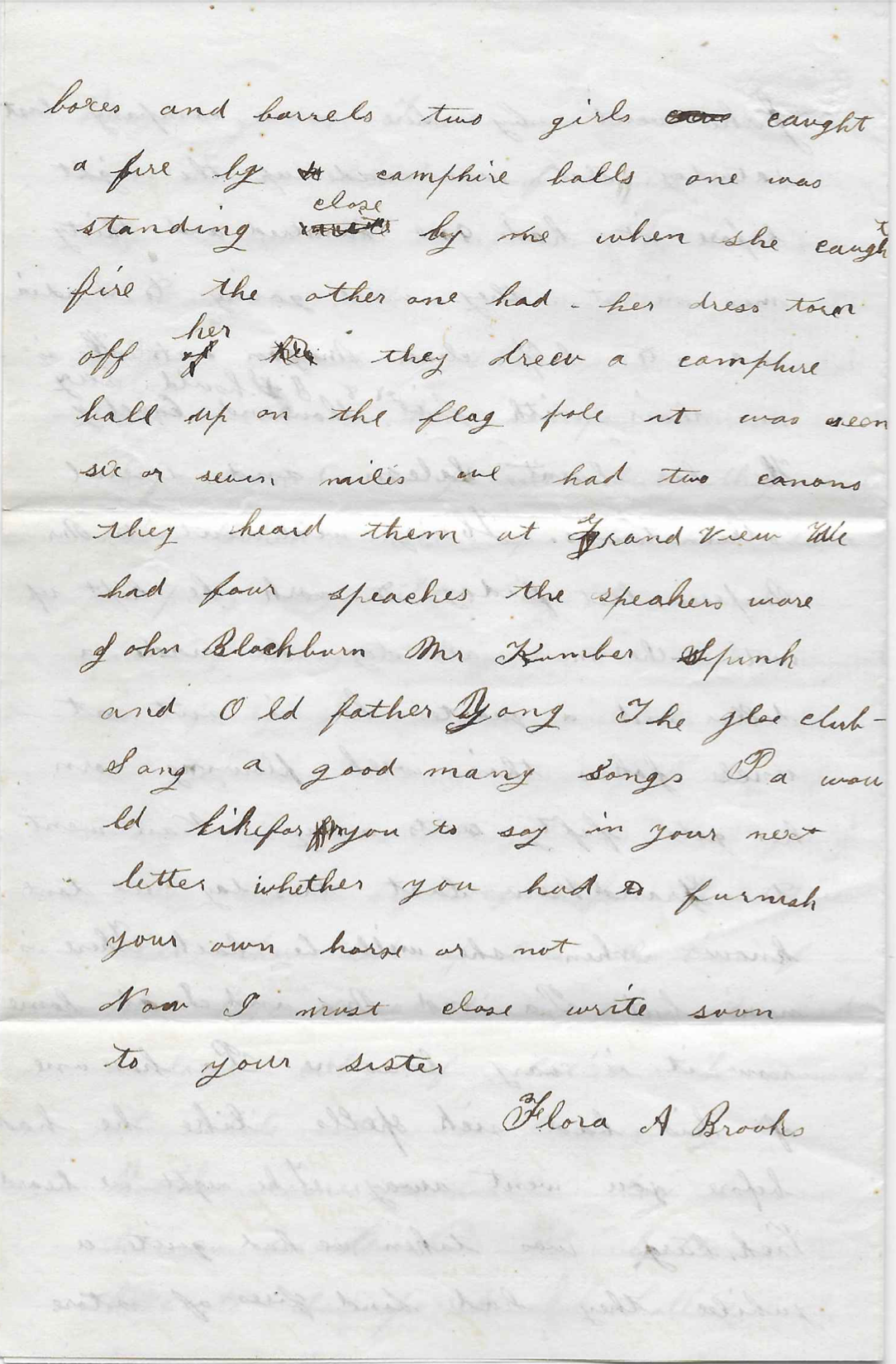 1863: Flora Angeline Brooks to James Allen Brooks | Spared & Shared 23