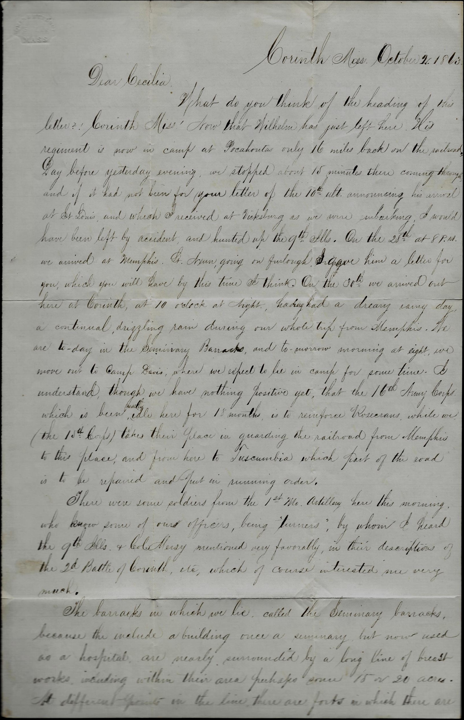 1863: James Ferdinand Mallinckrodt to Cecelia Mallinckrodt | Spared ...