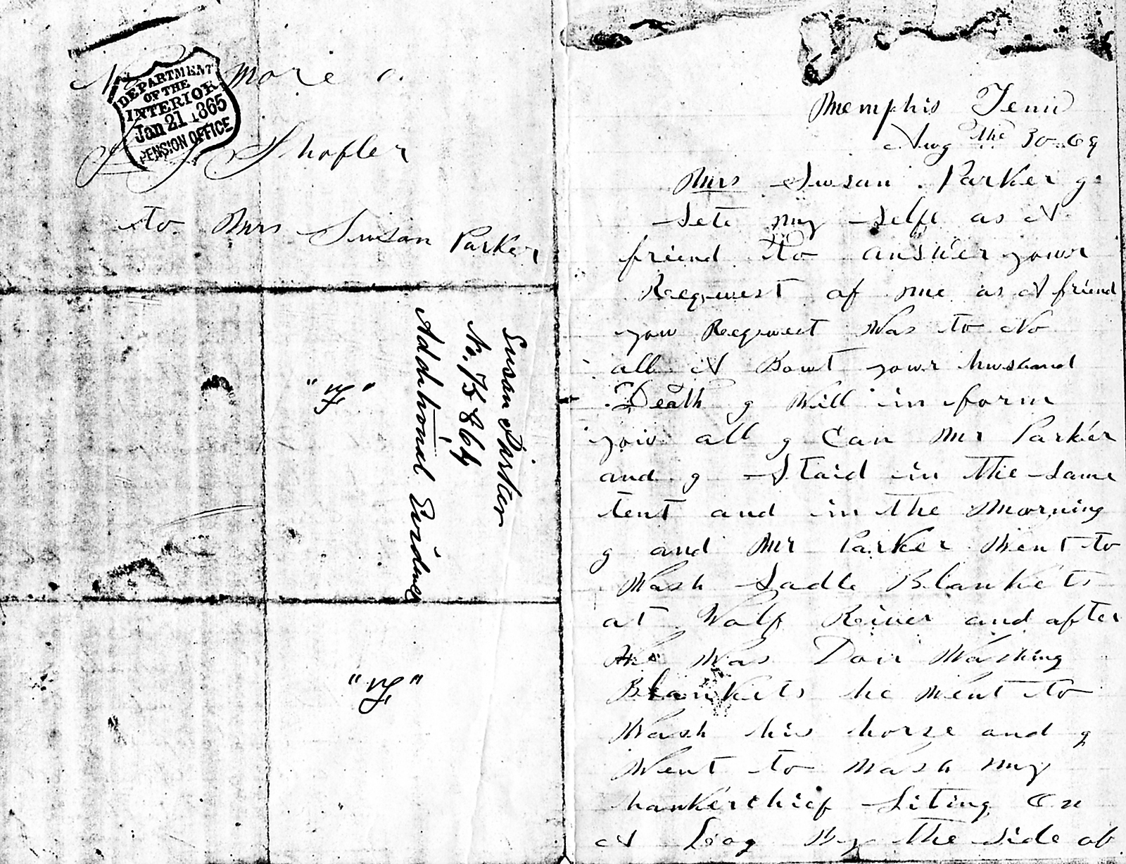 1864: Dennis Beale and Jacob Shofler to Susan (Reese) Parker | Spared ...