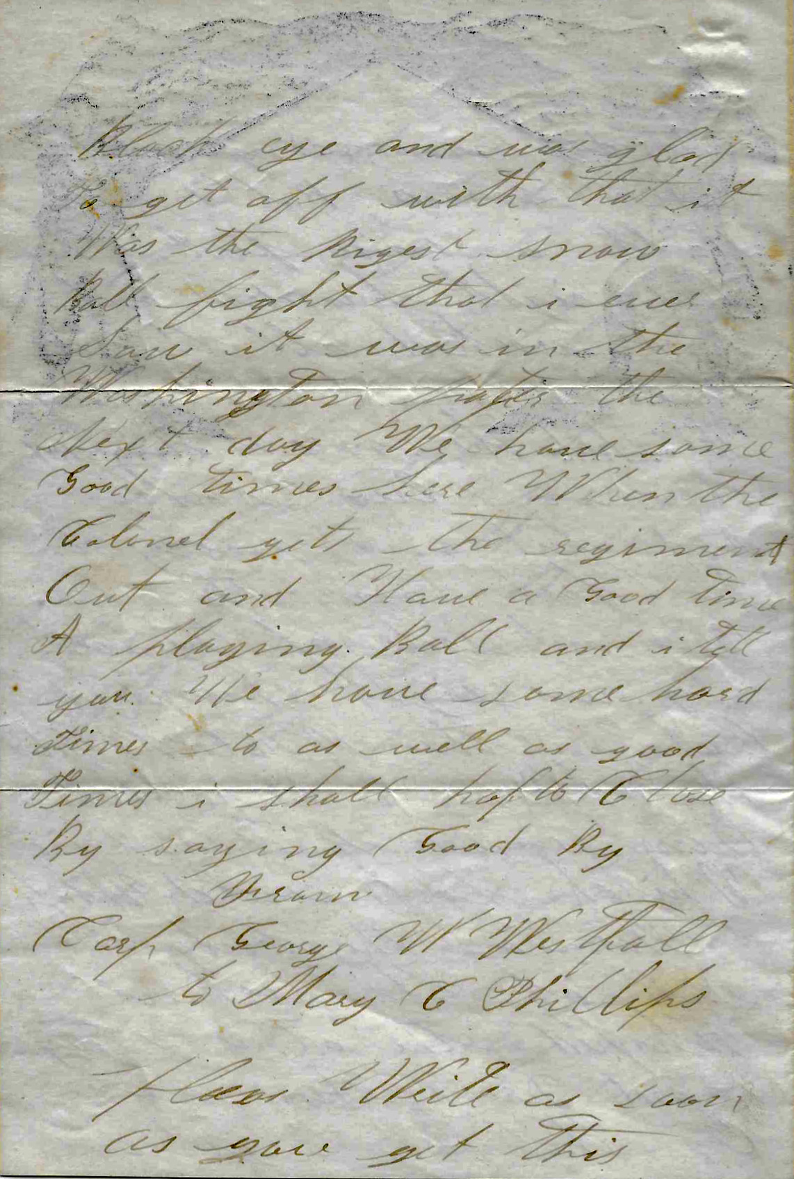 1862: George W. Westfall to Mary Catherine Phillips | Spared & Shared 23