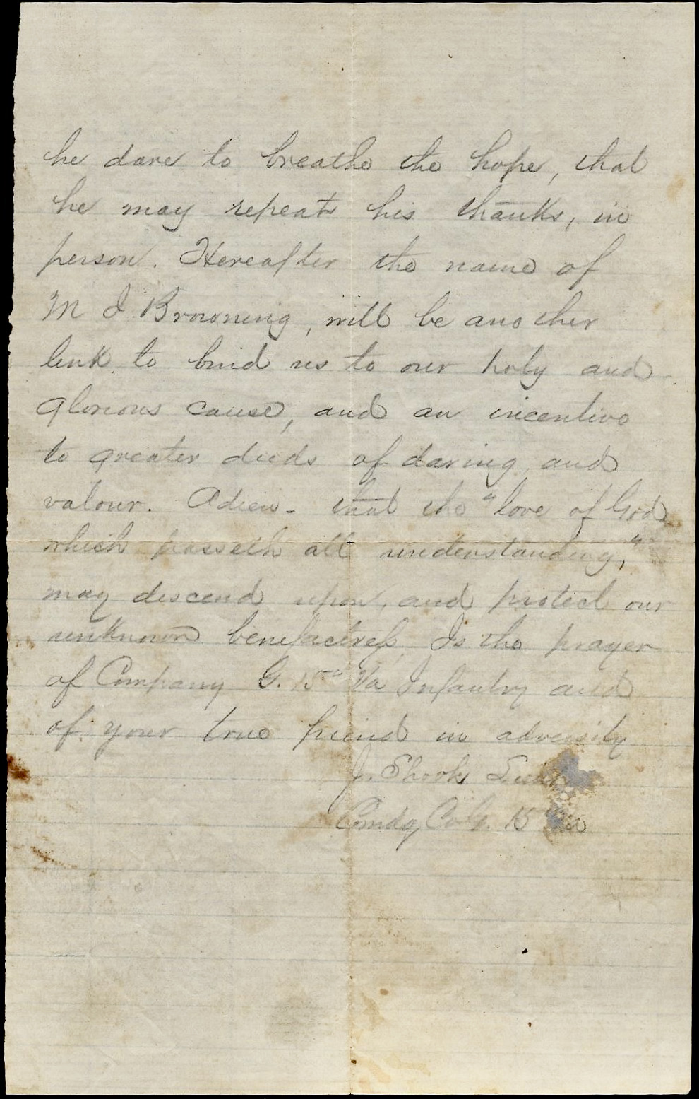 1864: Jacob Shook to M. S. Browning | Spared & Shared 23