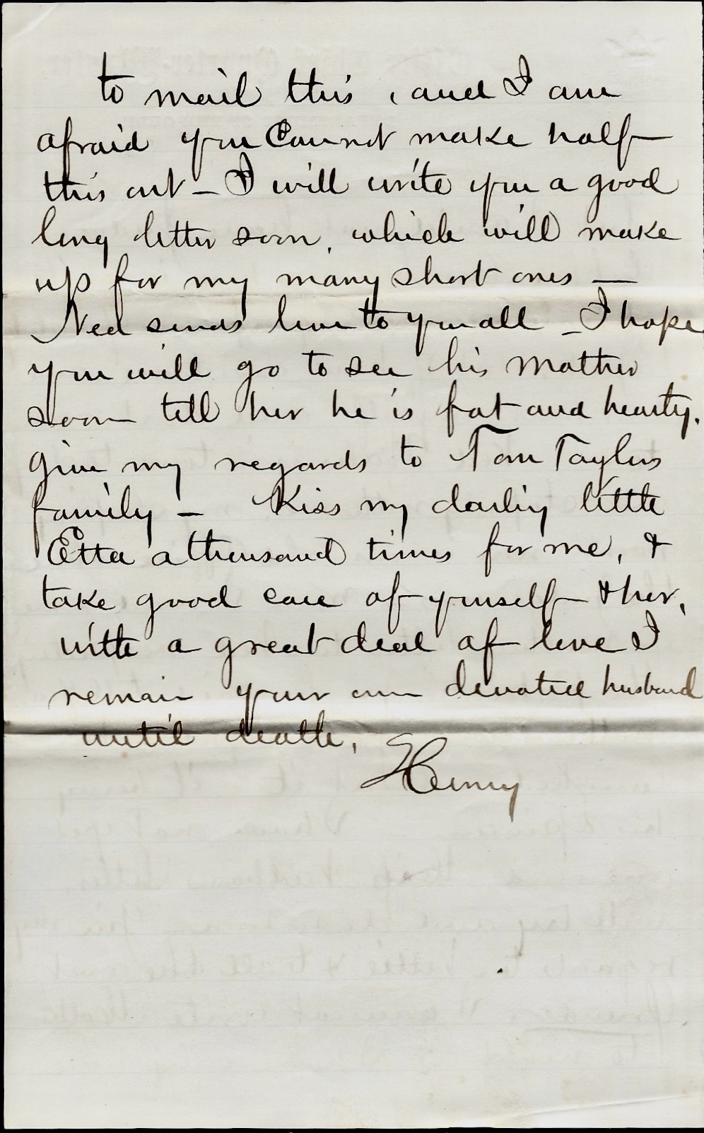 1863: Henry Bartlett to Emma (Stowell) Bartlett | Spared & Shared 23