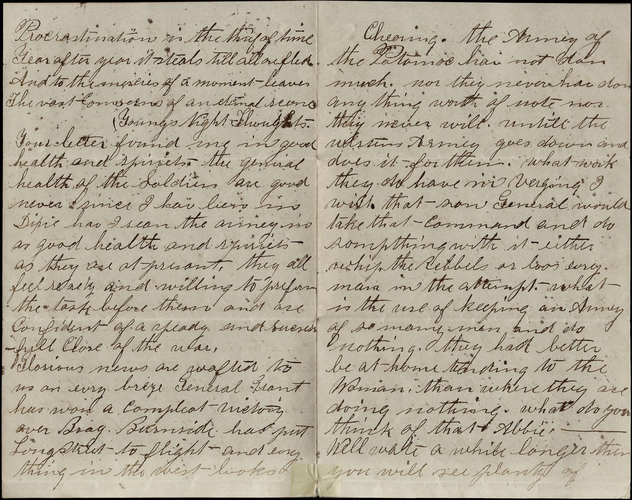 1863: Howard Marks Hopkins to Abbie Watson | Spared & Shared 23