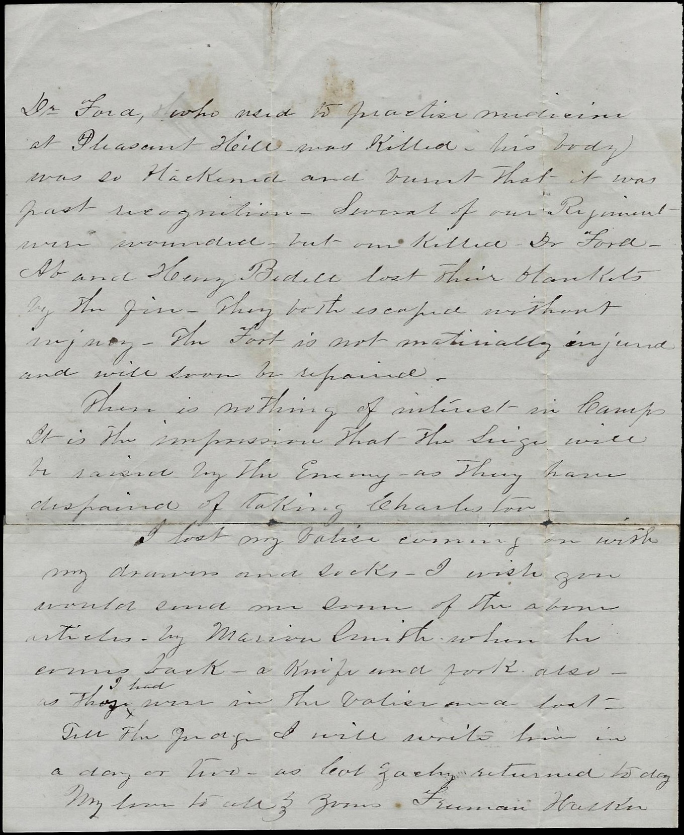 1863: Freeman Walker to Fannie (Walker) Miller | Spared & Shared 23
