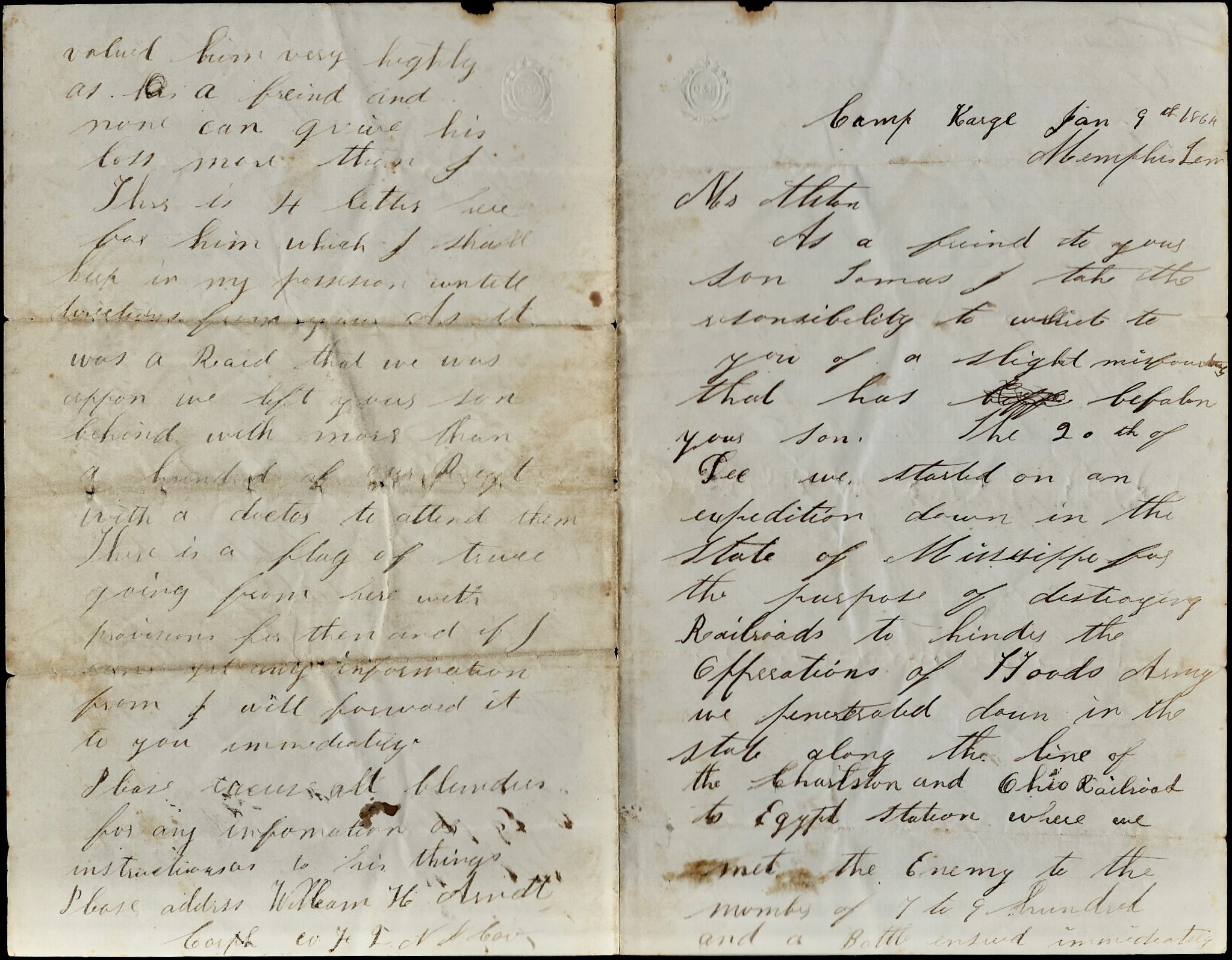 1864: William H. Arndt to Caroline (Bareford) Alston | Spared & Shared 23