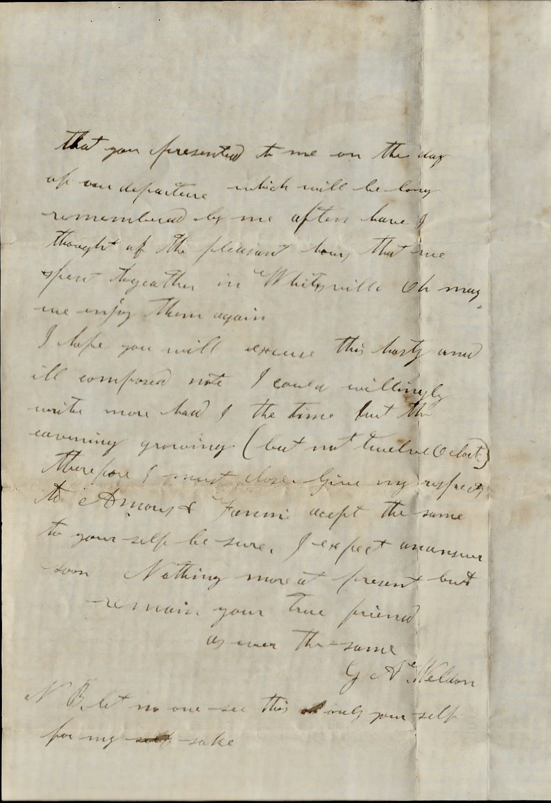 1861: George A. Weldon to Jennie Smith | Spared & Shared 23