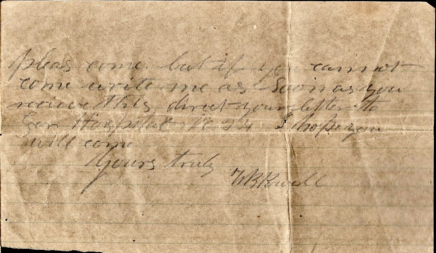 1862: W. B. Powell to an Unknown Officer | Spared & Shared 23