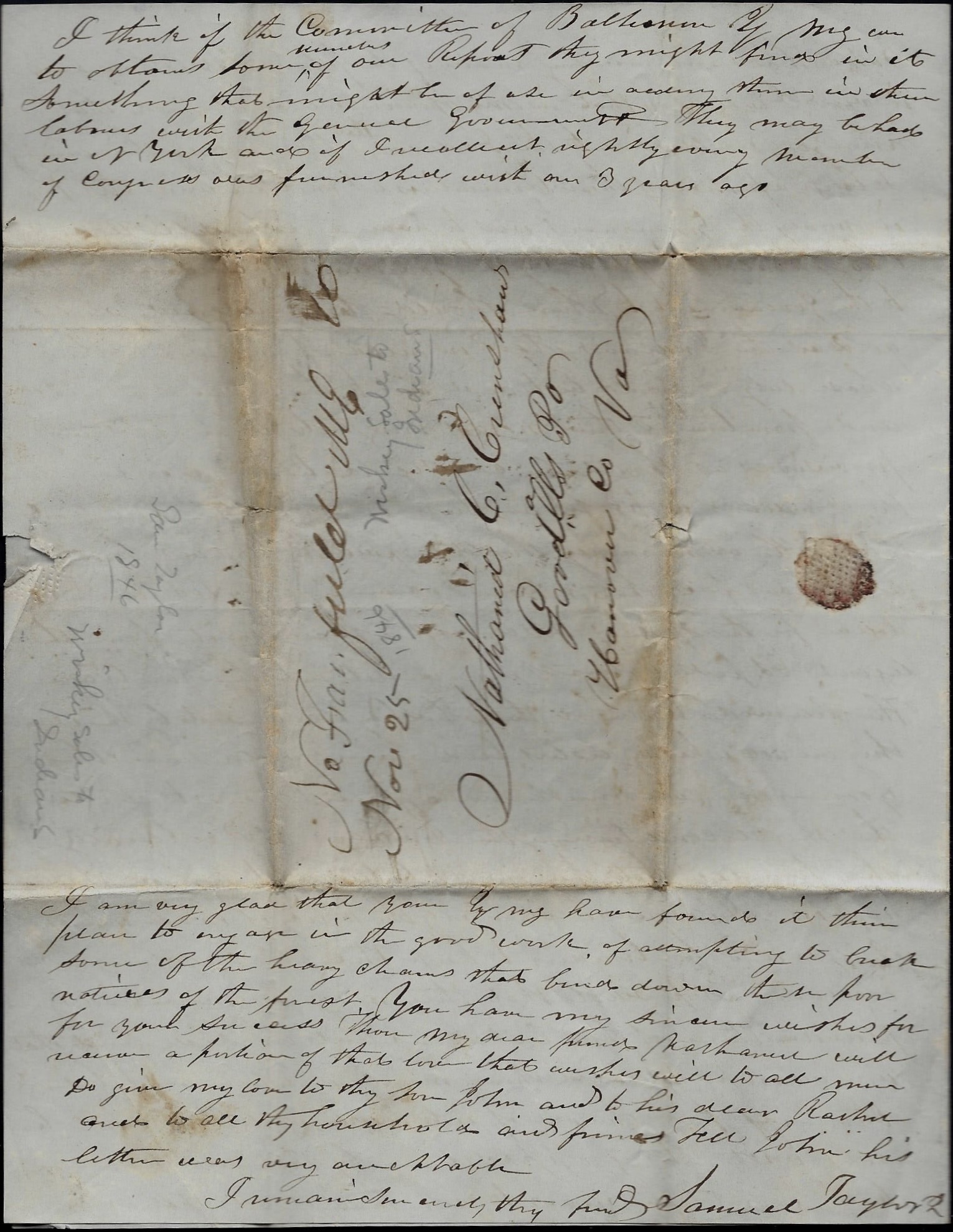 1846: Samuel Taylor to Nathaniel C. Crenshaw | Spared & Shared 23