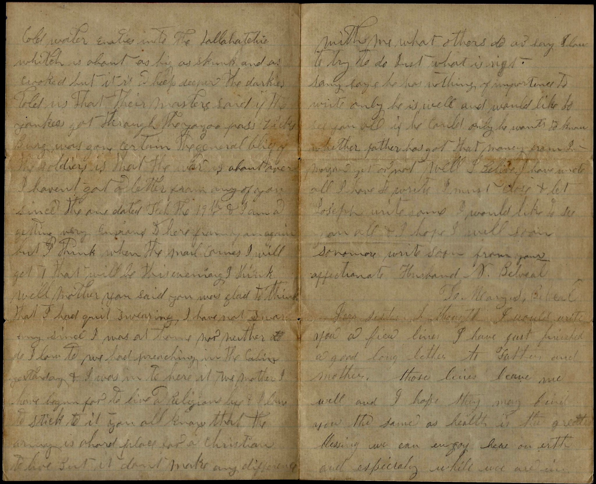 1863-65: Nicholas Belveal to Mary Susan (Miller) Belveal | Spared ...