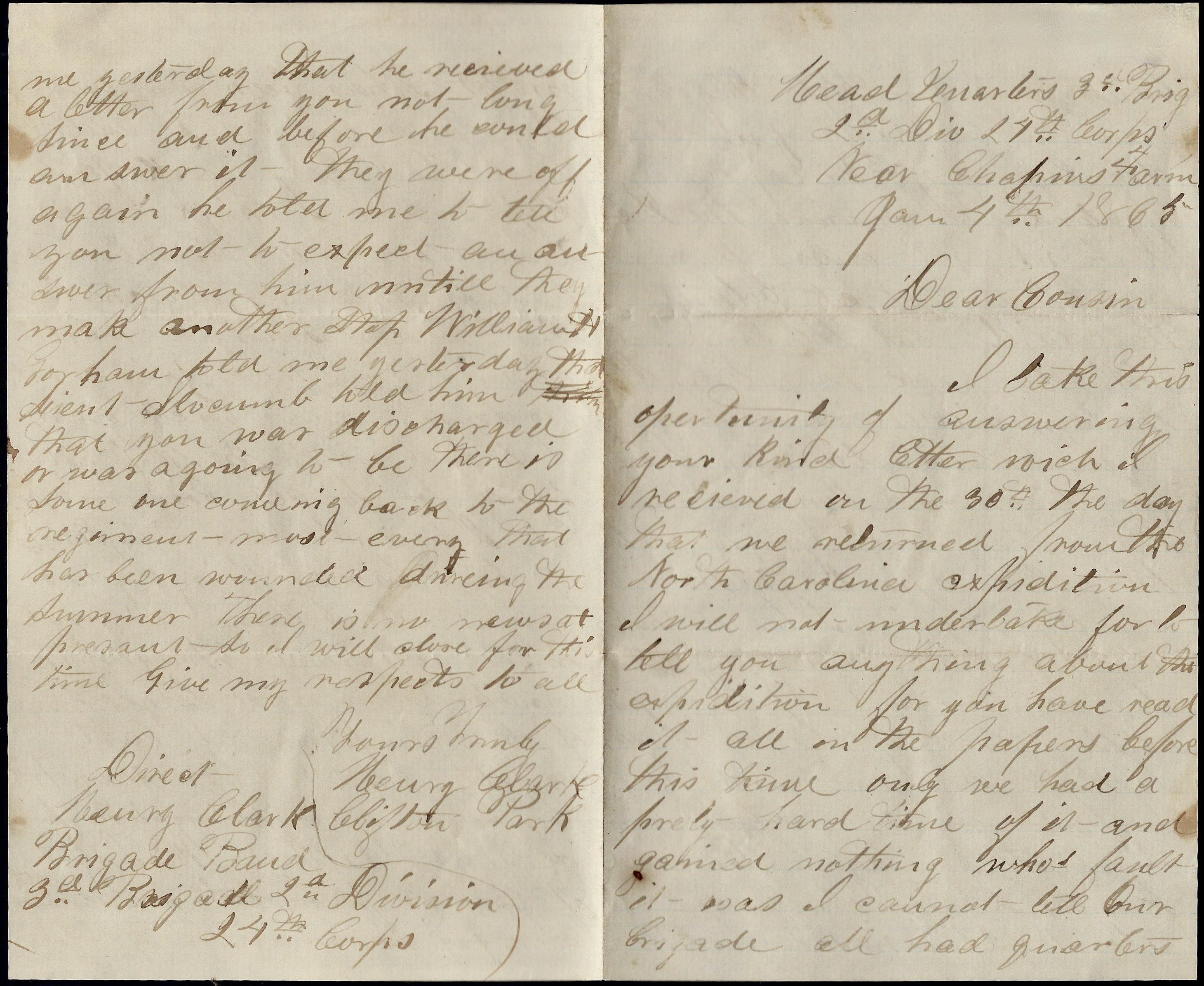 1865: Henry Clark to James H. Clark | Spared & Shared 23