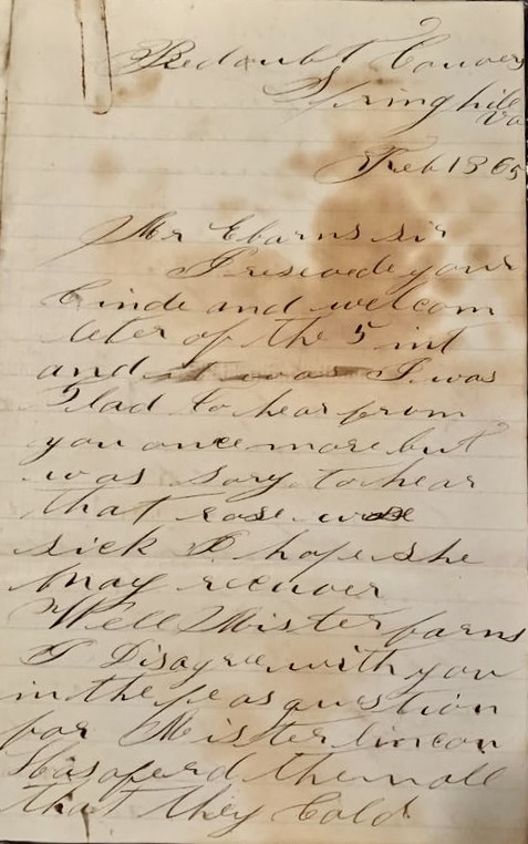 1865: Ichabod P. Hewitt to Samuel Erastus Barnes | Spared & Shared 23