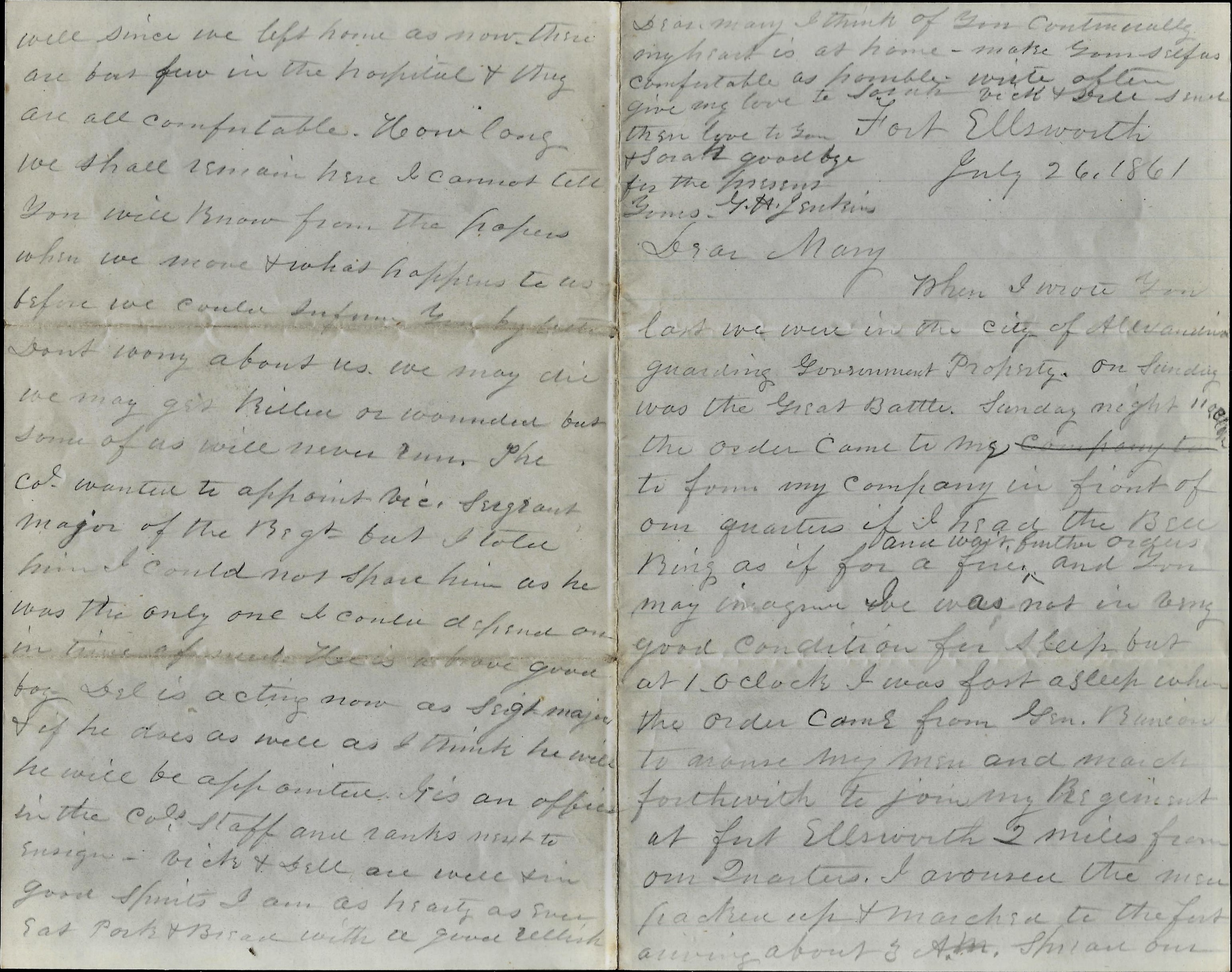 1861: Gideon H. Jenkins to Mary Amelia (Hovey) Jenkins | Spared & Shared 23