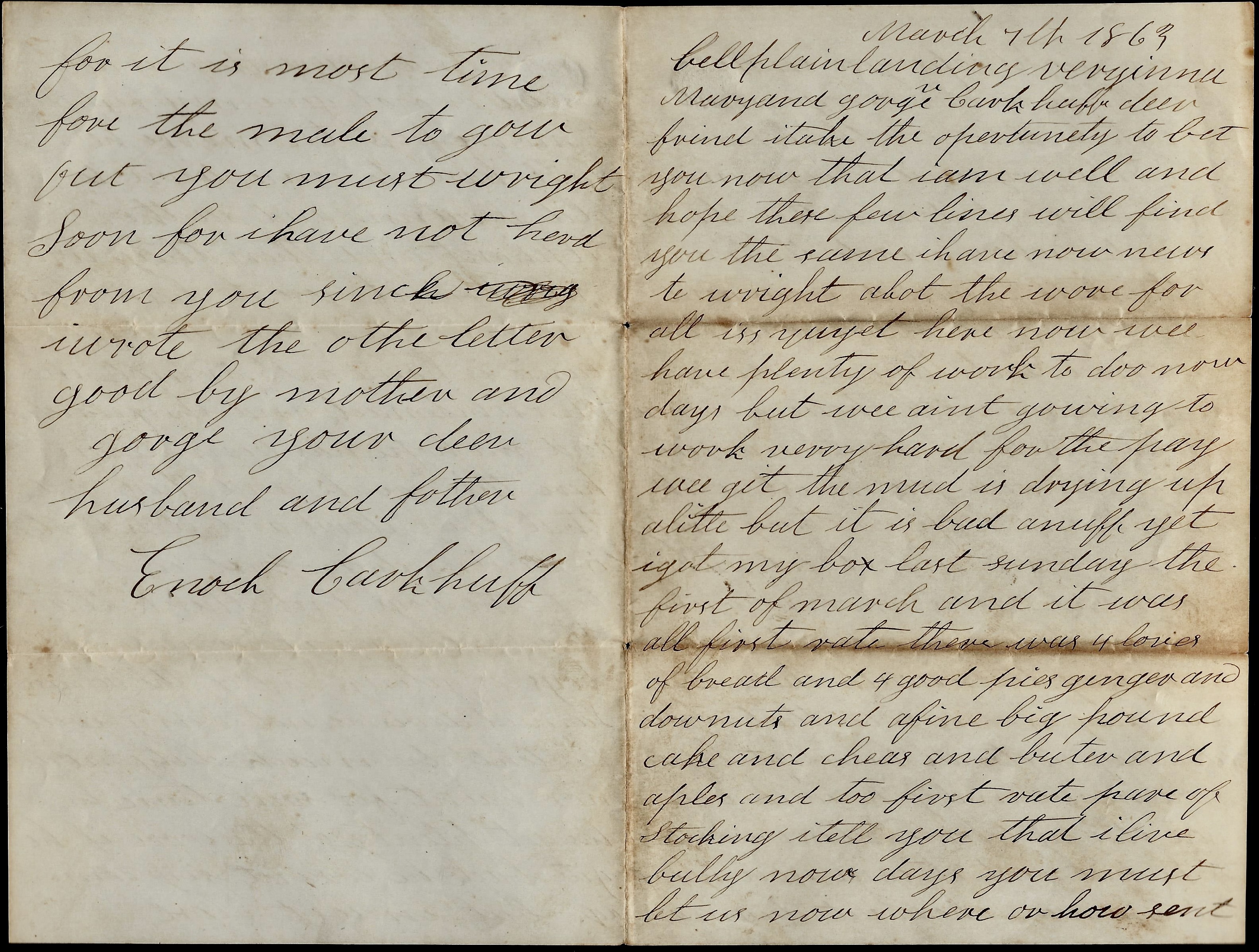 1863: Enoch Carkhuff to Mary (Reed) Carkhuff | Spared & Shared 23