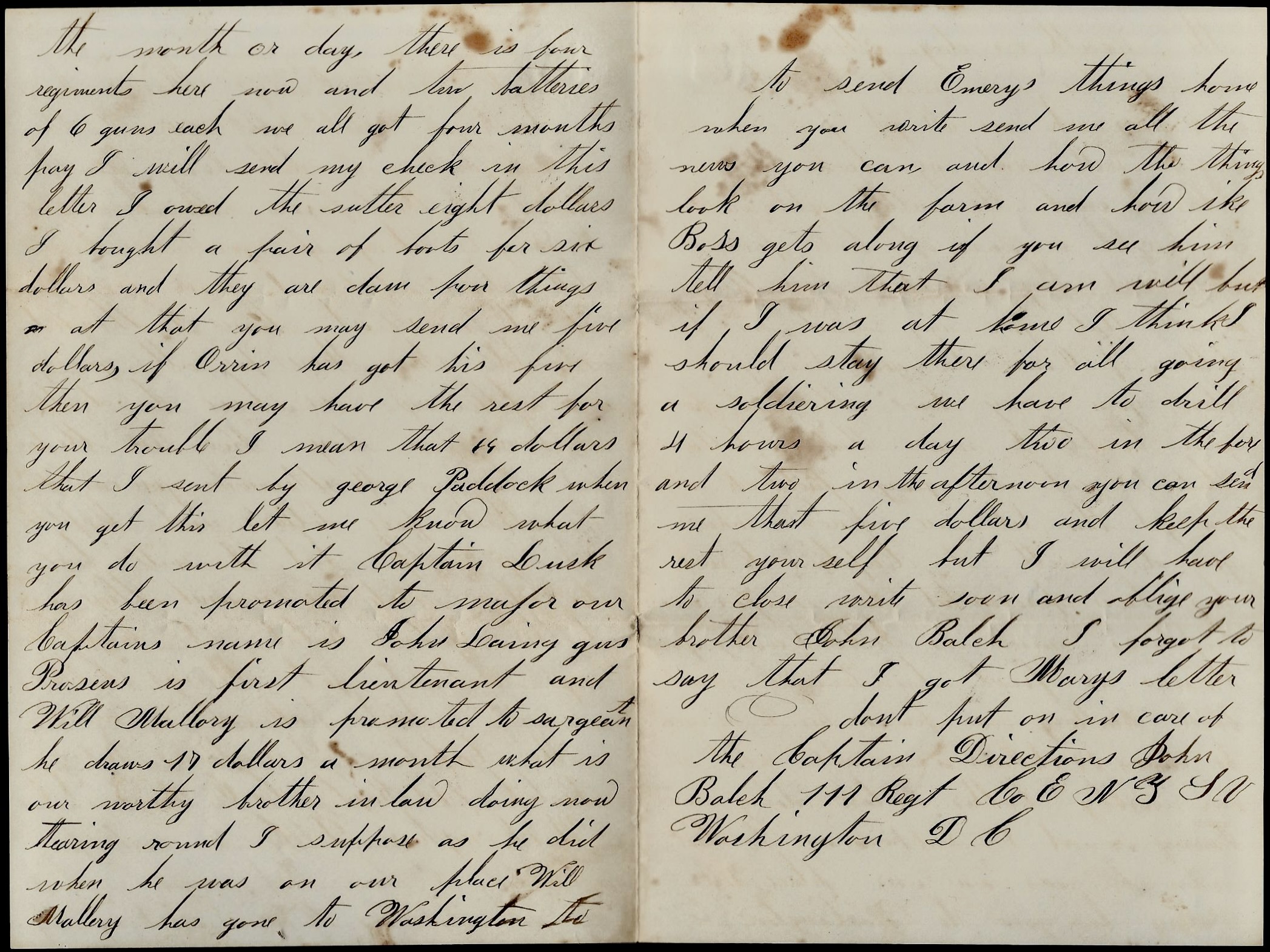 1863: John Balch to Holland Balch | Spared & Shared 23