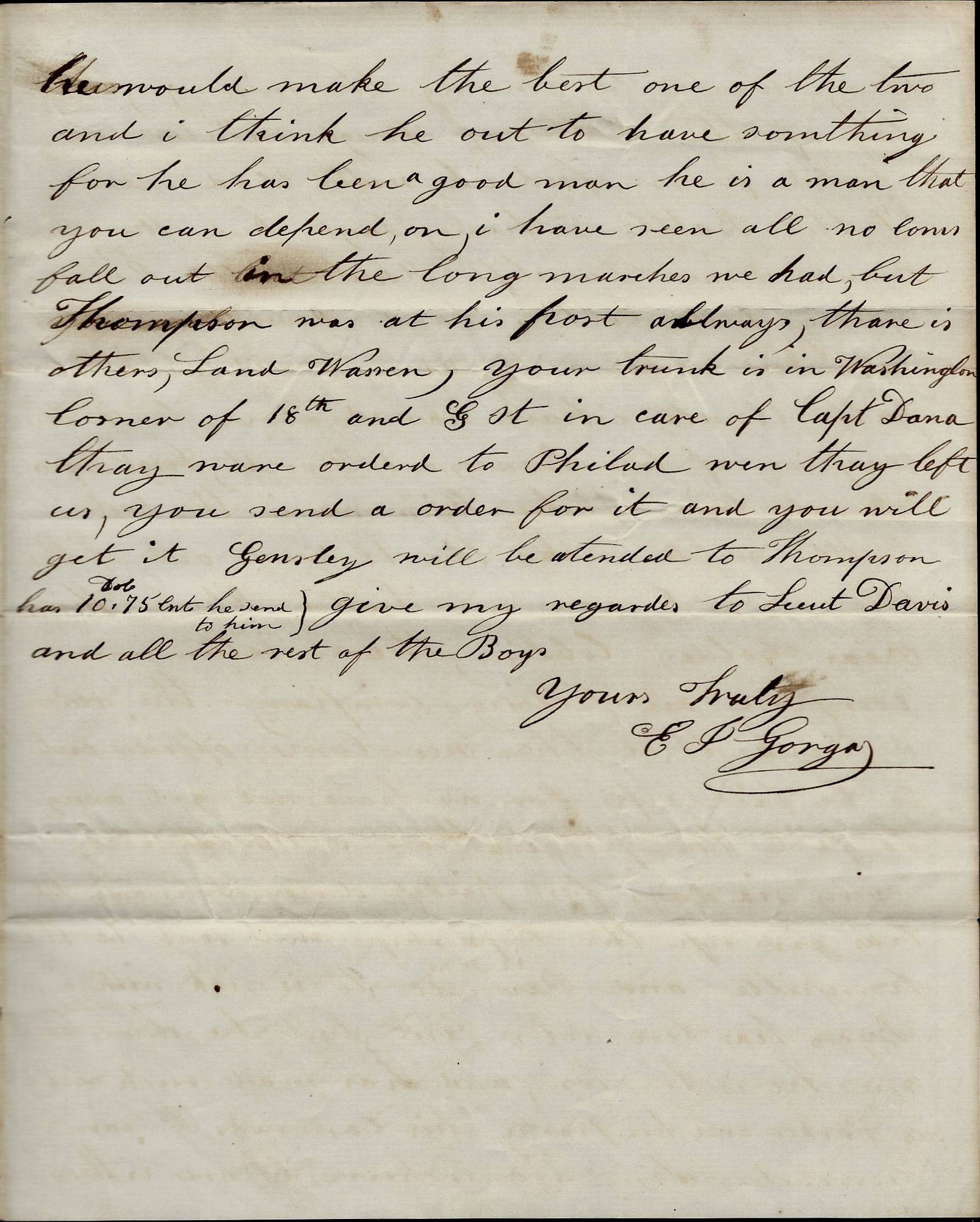 1862: Edmund J. Gorgas to John T. Durang | Spared & Shared 23