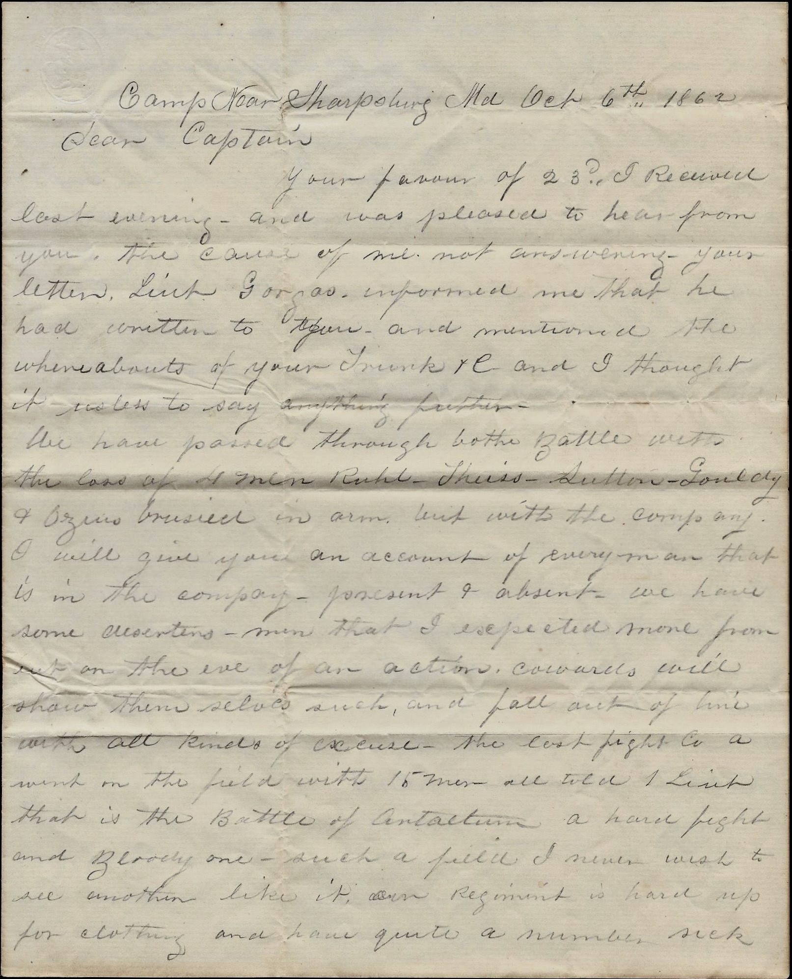 1862: Hillary Kinkade Beyer to John T. Durang | Spared & Shared 23