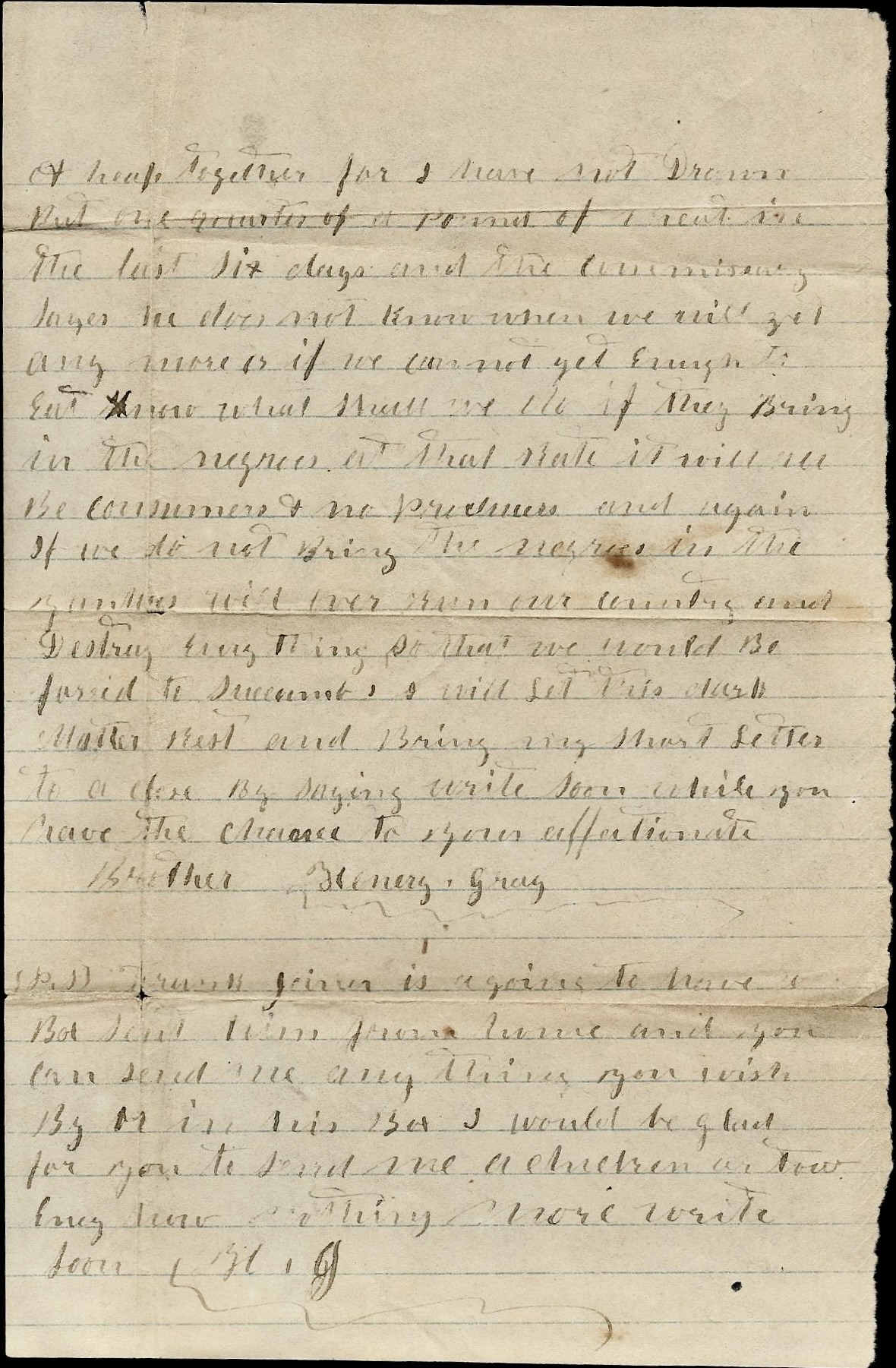 1865: Henry Gray to Unity Anne Gray | Spared & Shared 23