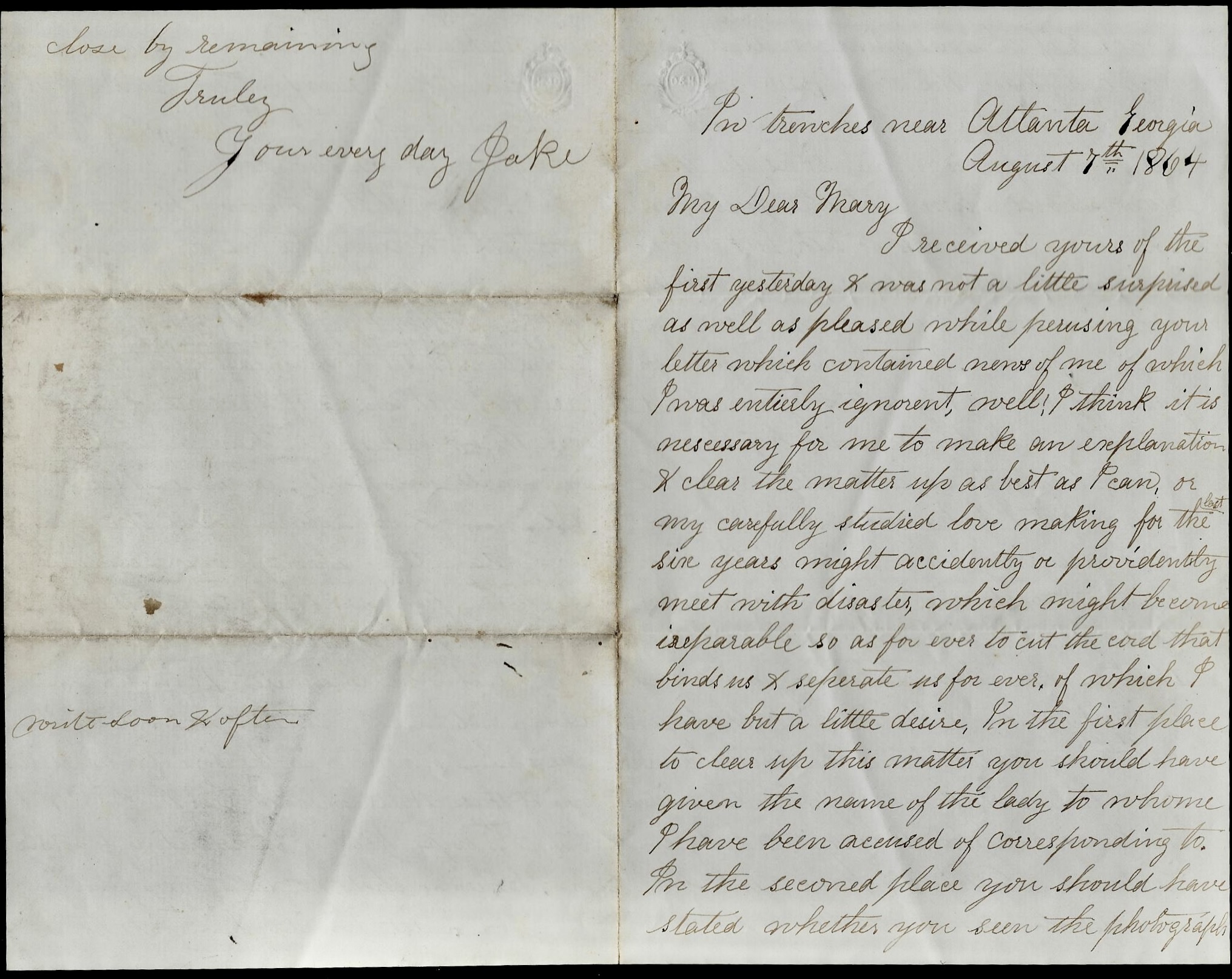1864: Jacob Frederick Mader to Maria L. Hartmeyer | Spared & Shared 23