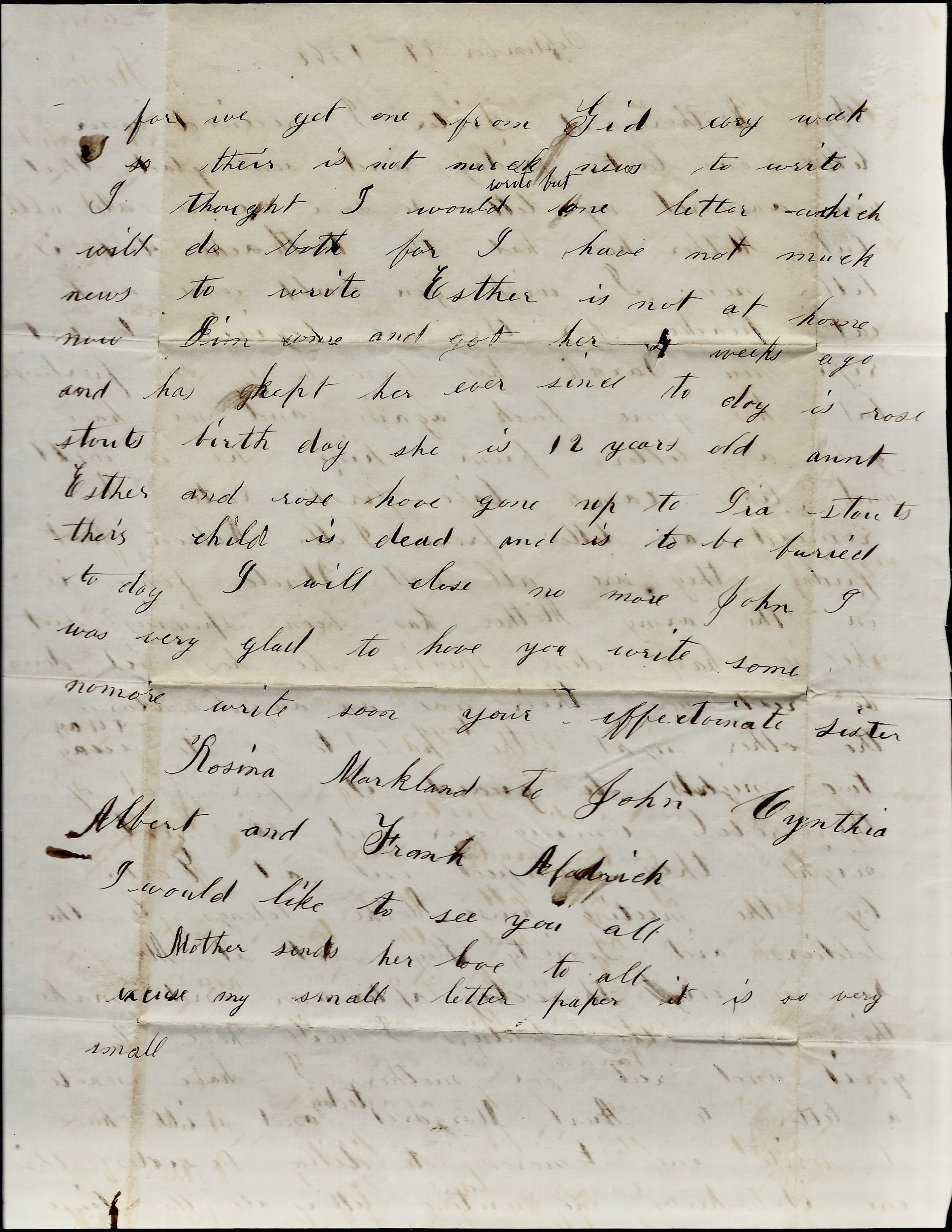 1862: Rosina Markland to Frank Aldrich | Spared & Shared 23