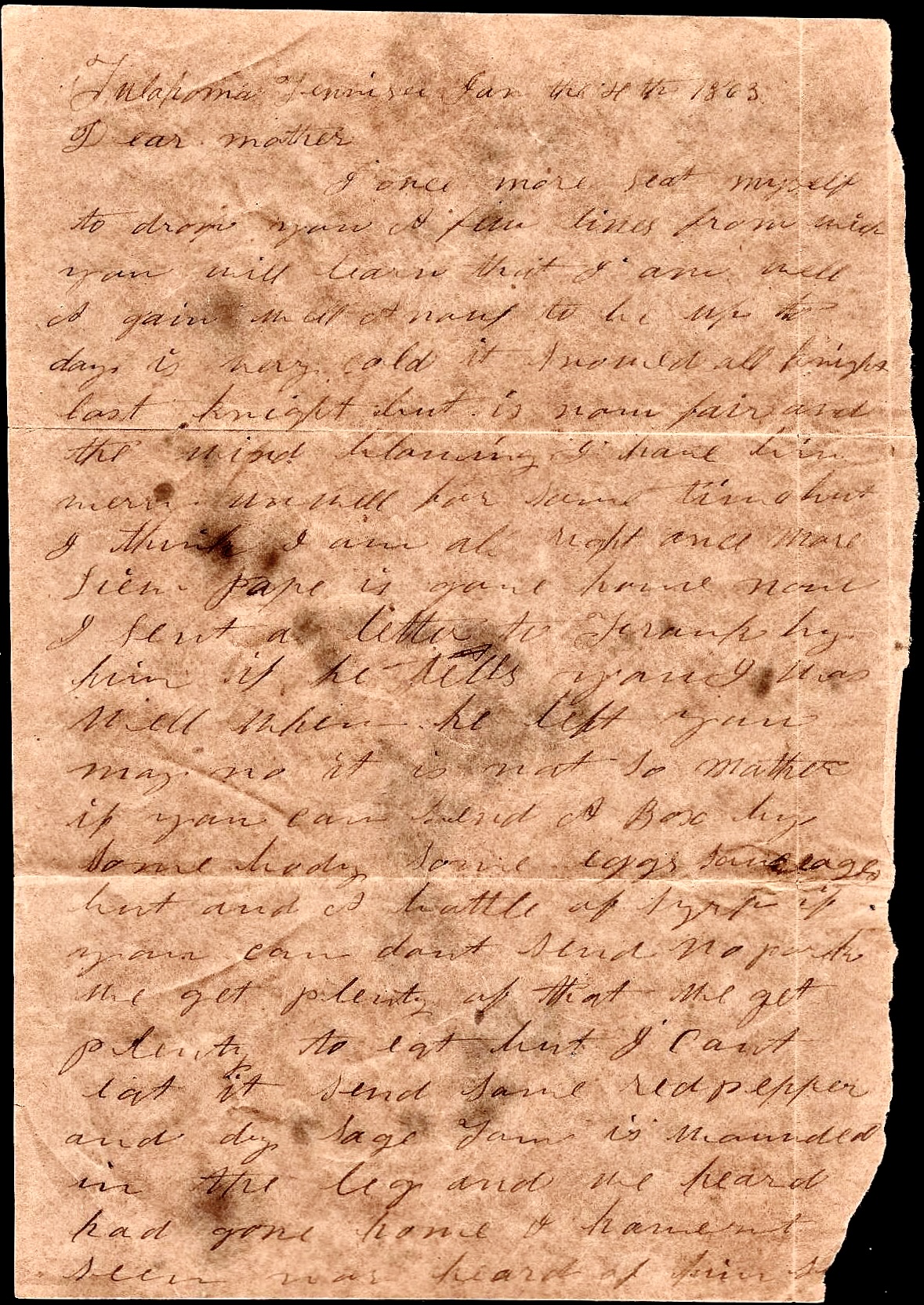 1863: James David Gornto to Susan (Allen) Gornto | Spared & Shared 23