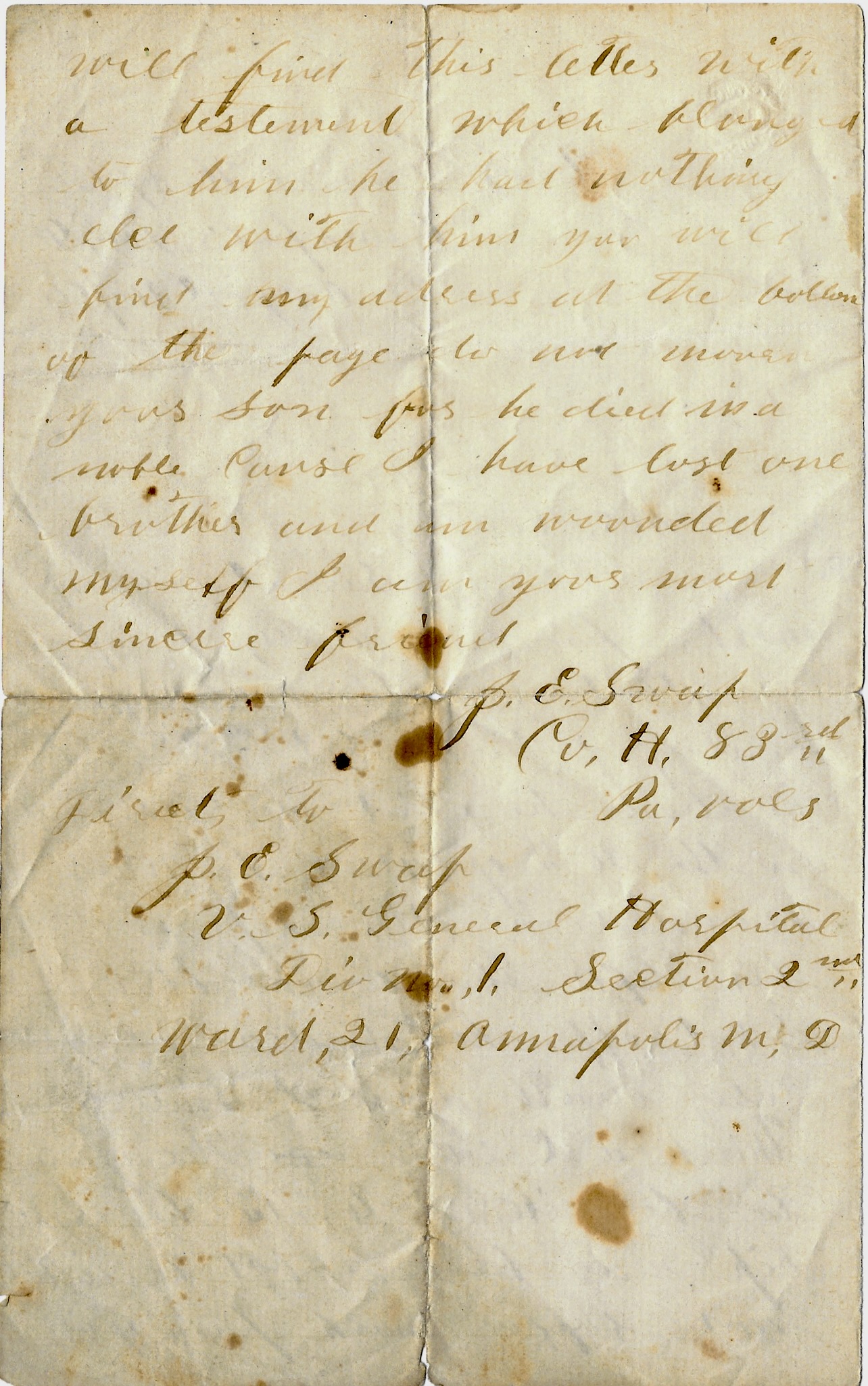 1864: Jacob E. Swap to Mr. Huntley | Spared & Shared 23