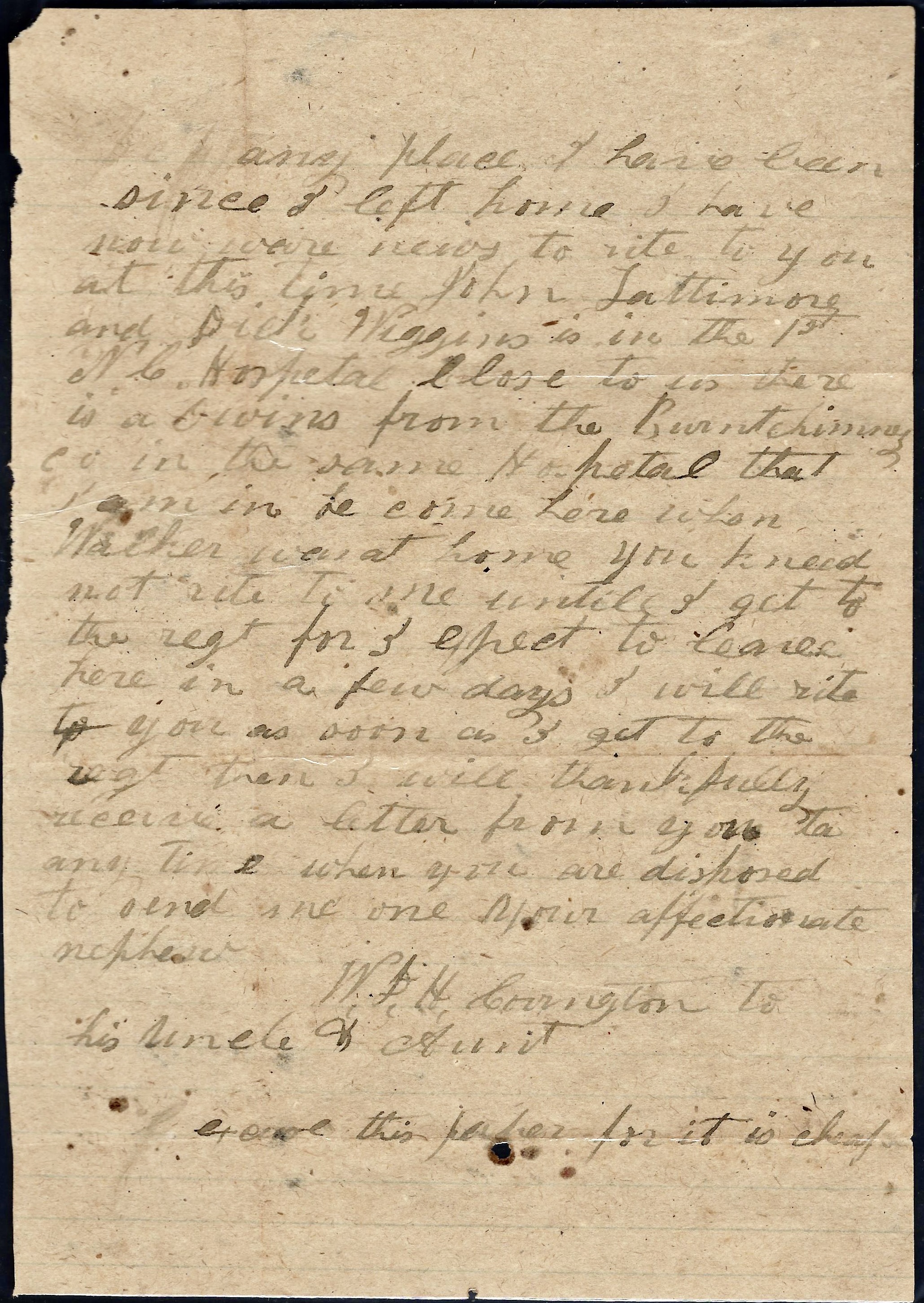 1862: William Daniel Henry Covington to his Aunt & Uncle | Spared ...