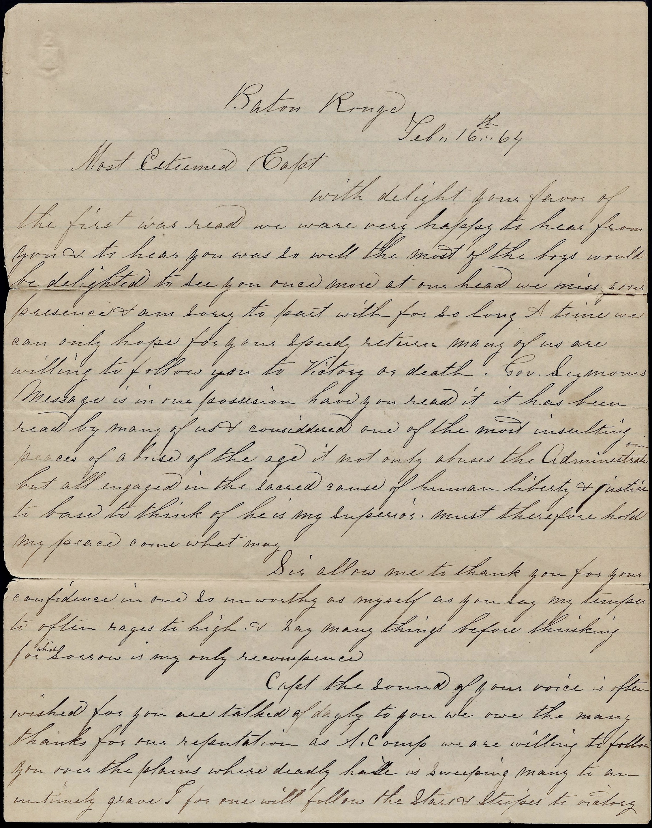 1864: James E. Paltridge to Matthias S. Euen | Spared & Shared 23
