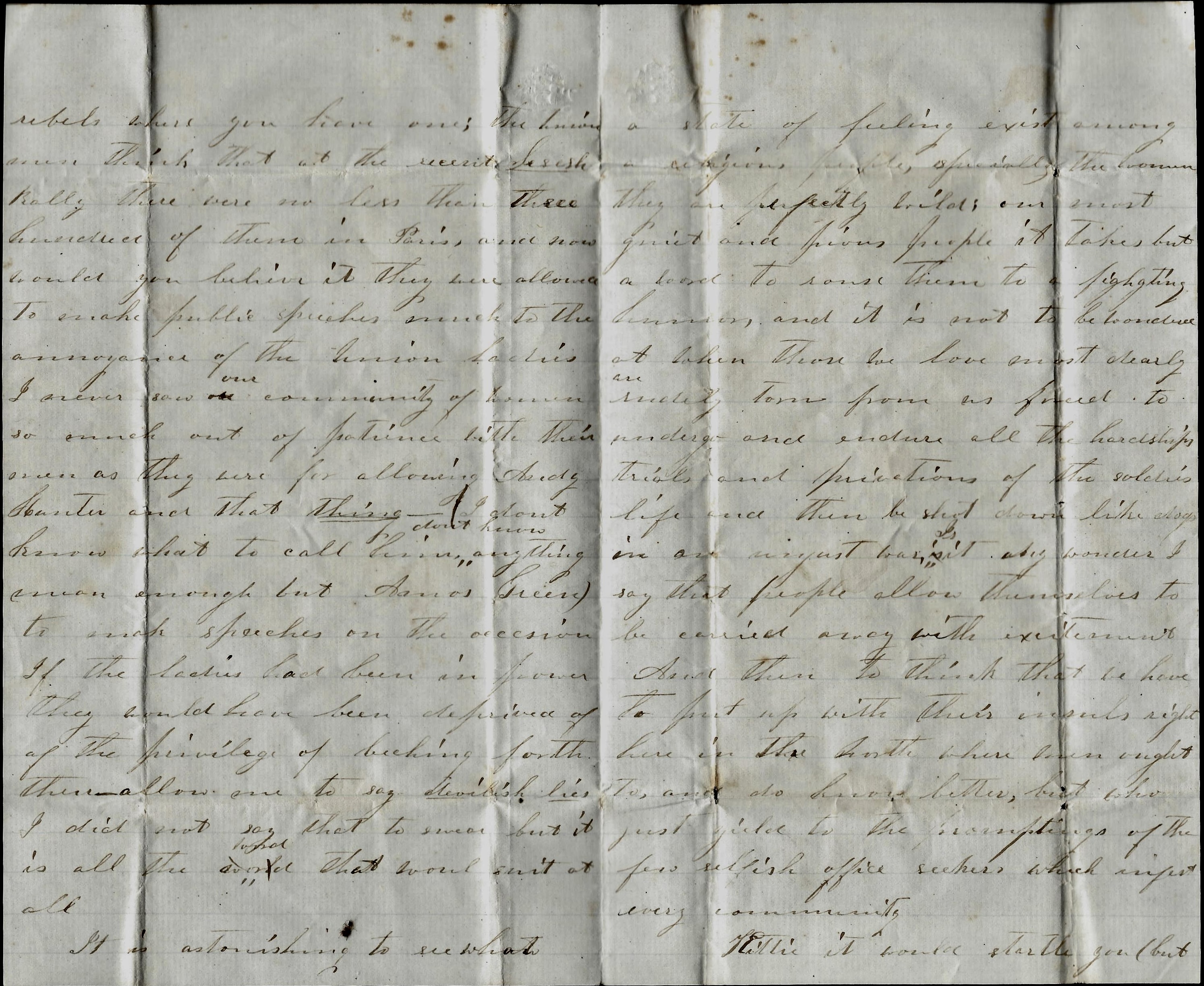 1861: Rachel Finley (Bartlett) Griffith to Katherine (Griffith ...